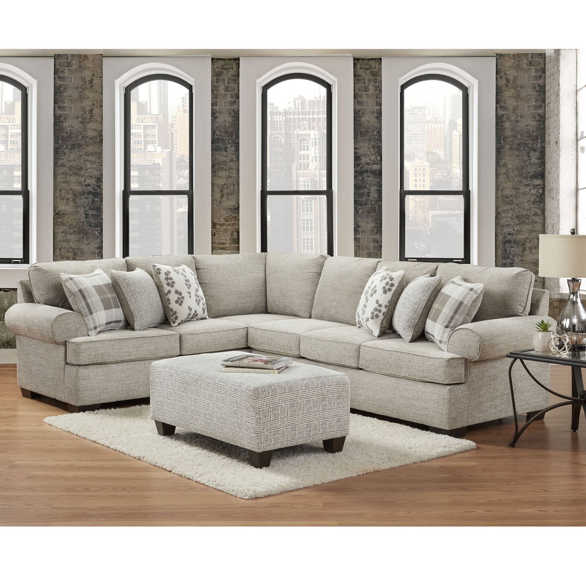Affordable Furniture Ronstadt Ash 6651x1+6652x1 2-PC Sectional Sofa ...