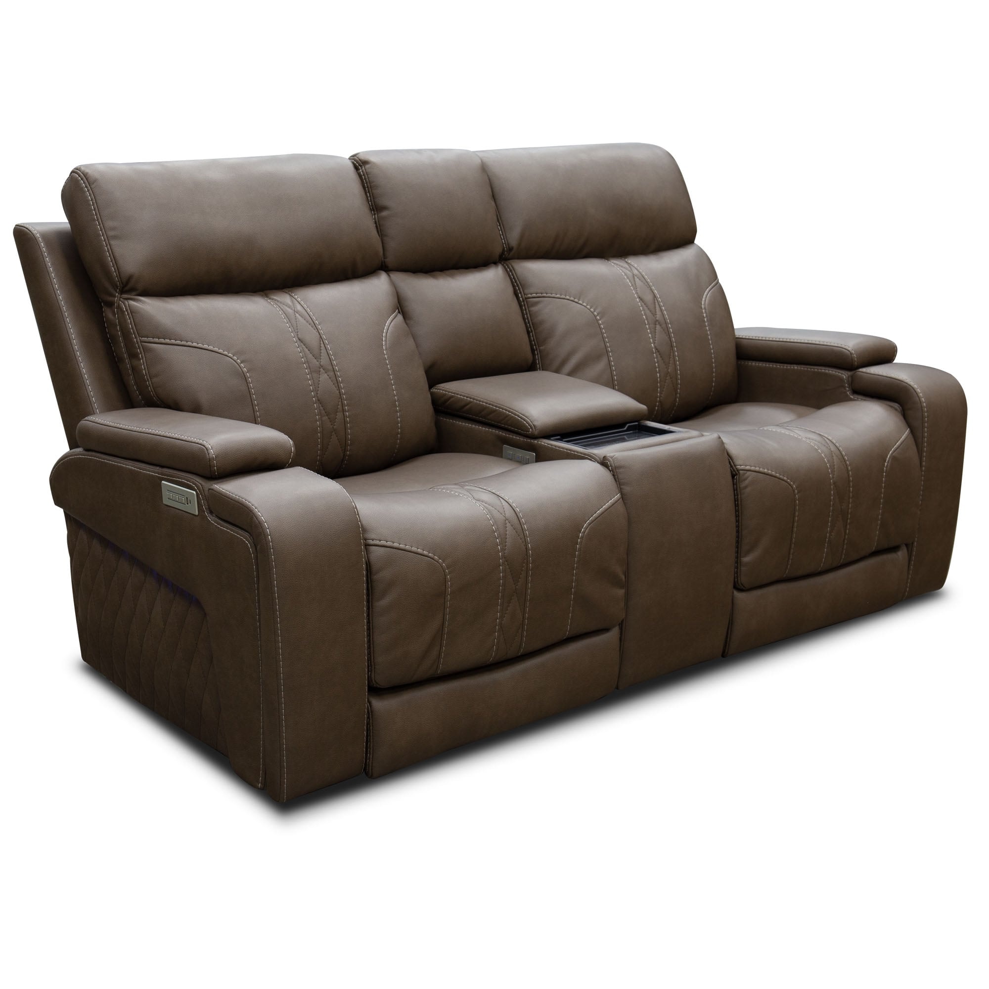 Moto Motion Kempton 535-2R Layflat Recliner Home Theater Loveseat with 2 Zone Heating, Air ...