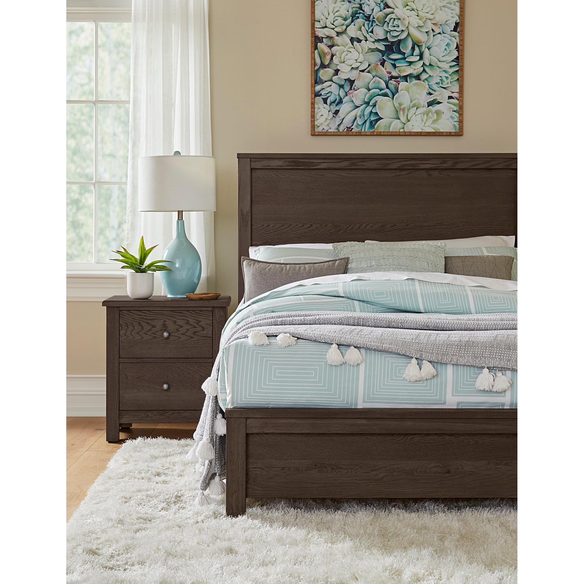 Vaughan Bassett Fundamentals 10 661 166 922 Ms1 Transitional King Panel Bed With Low Profile