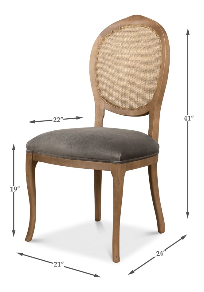 Sarreid Ltd Dining Chairs SARR U093 07F12 Oval Cane Back Side Chair Jacksonville Furniture Mart Chair Dining Side Chairs