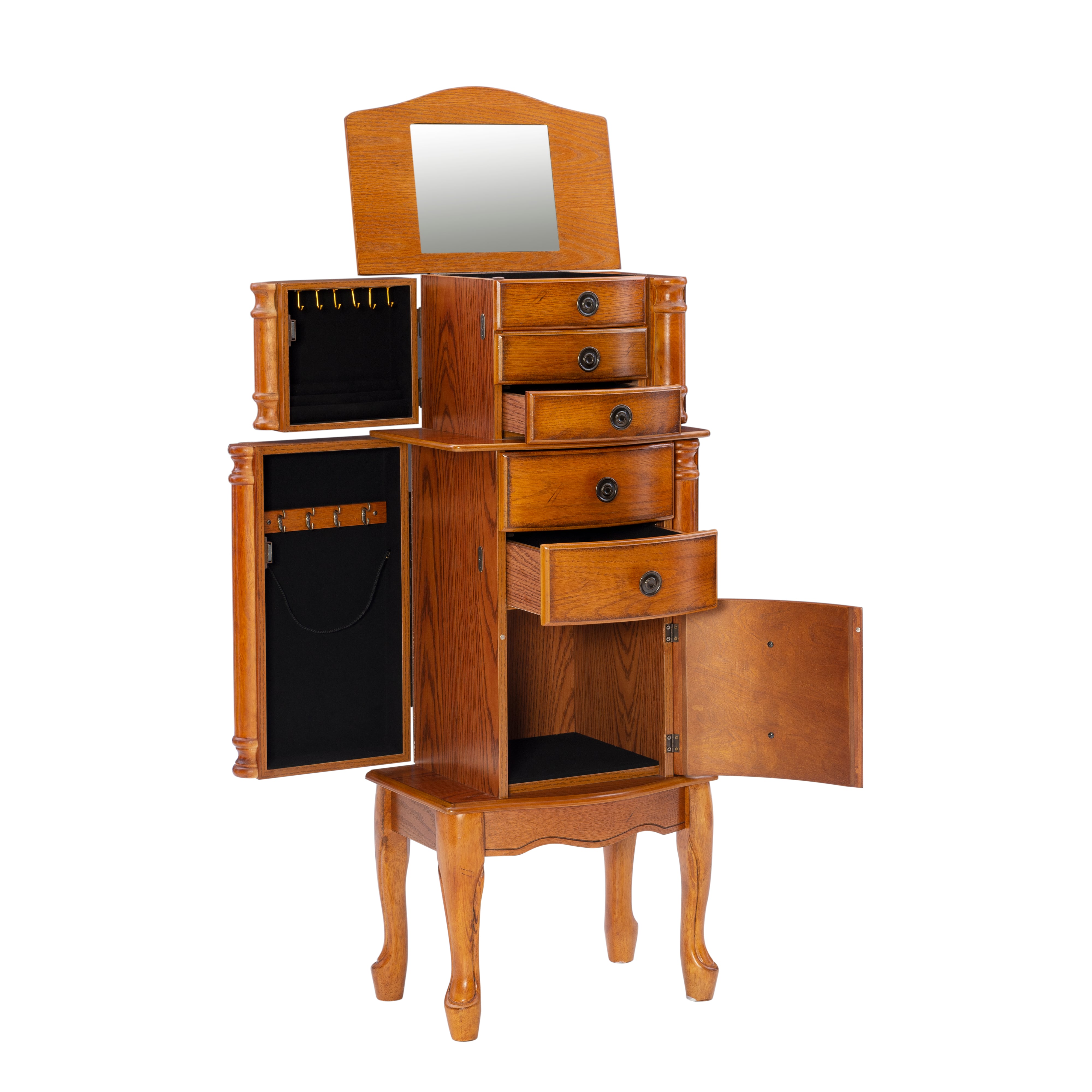 Light oak jewelry armoire store