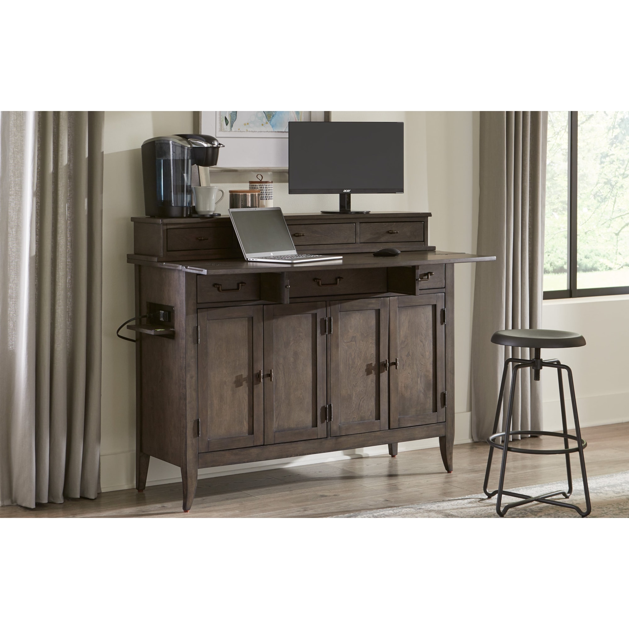 Aspenhome Blakely I540-6808 Transitional Server with Flip-Down Surface ... Aspenhome Blakely I540-6808 Transitional Server with Flip-Down Surface ...