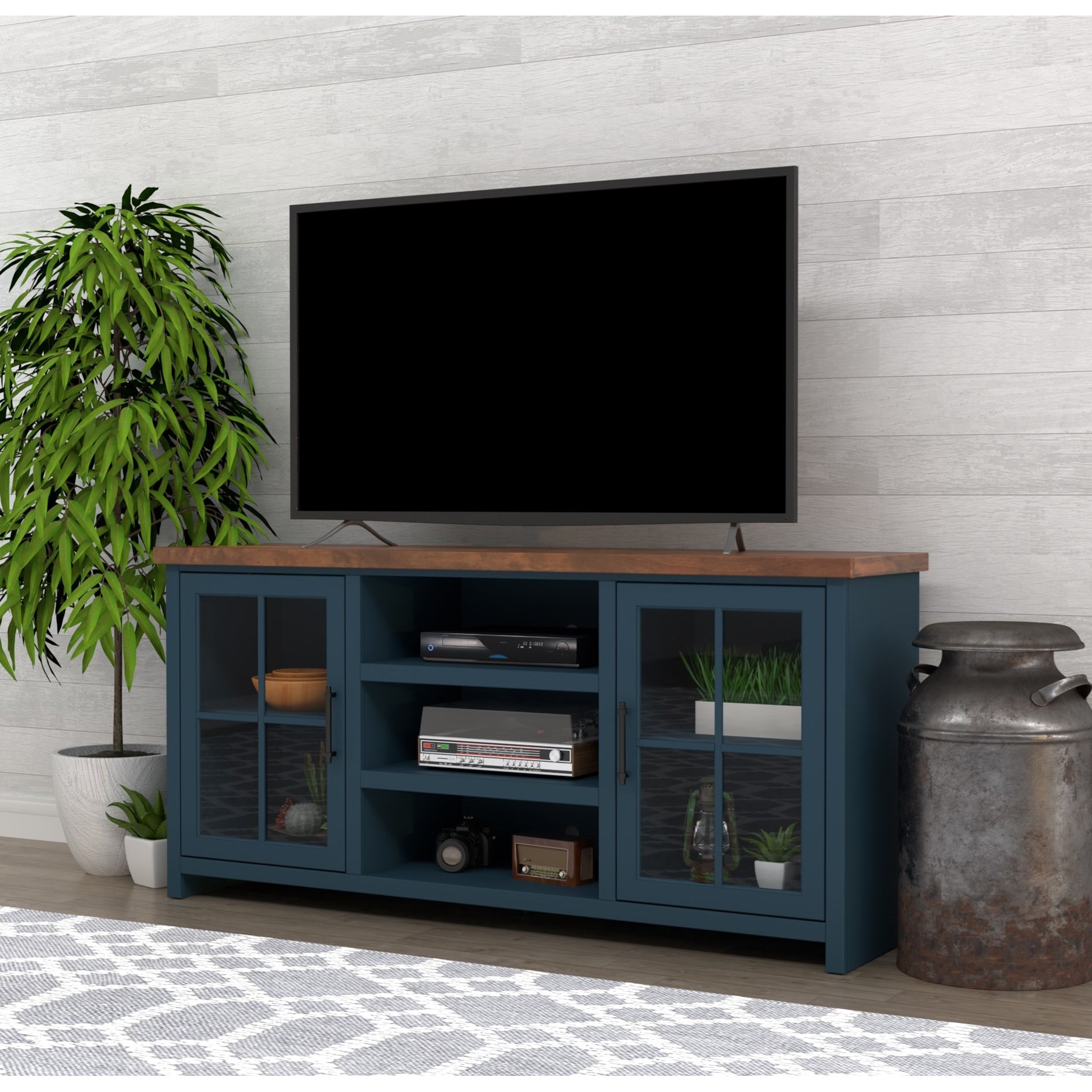 Legends Furniture Nantucket NT1210.BWK Cottage 67 TV Console with Wire Management Holes Bullard Furniture TV Stands