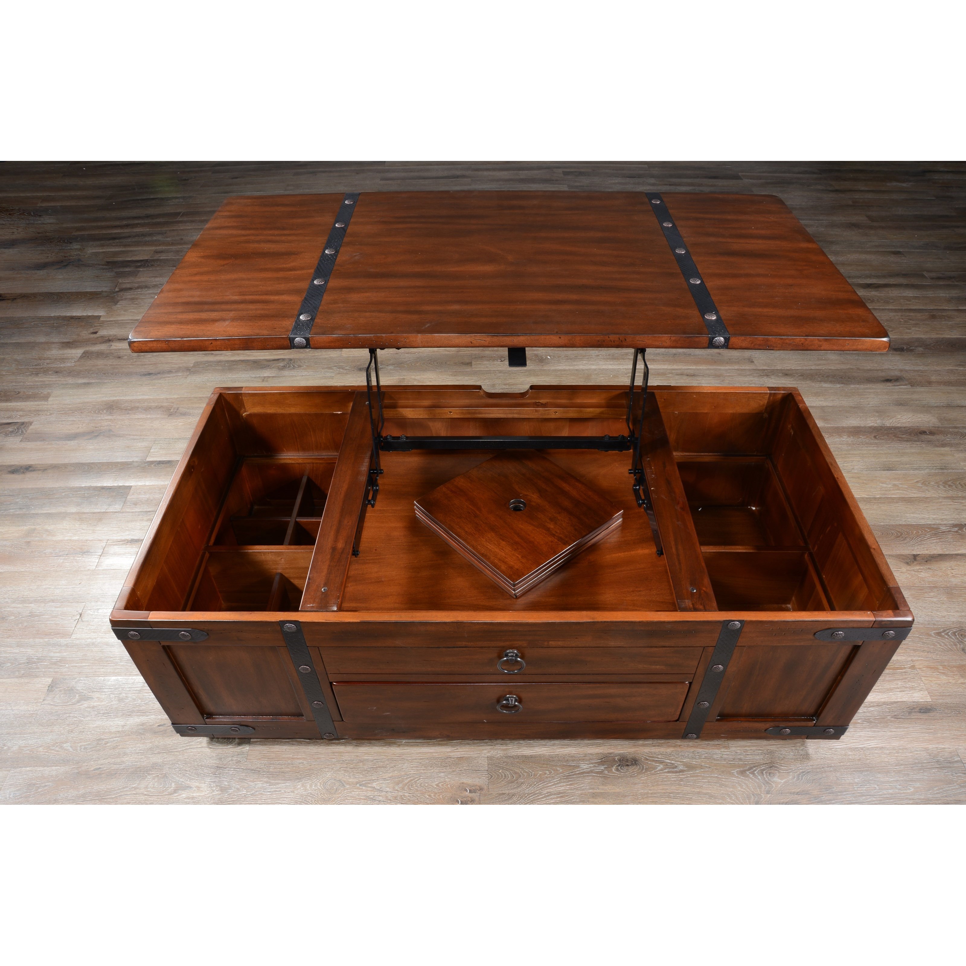 Sunny Designs Santa Fe 3211DC2 C Lift Top Trunk Style Coffee Table with Casters Conlin s Furniture Occ Cocktail Coffee Tables