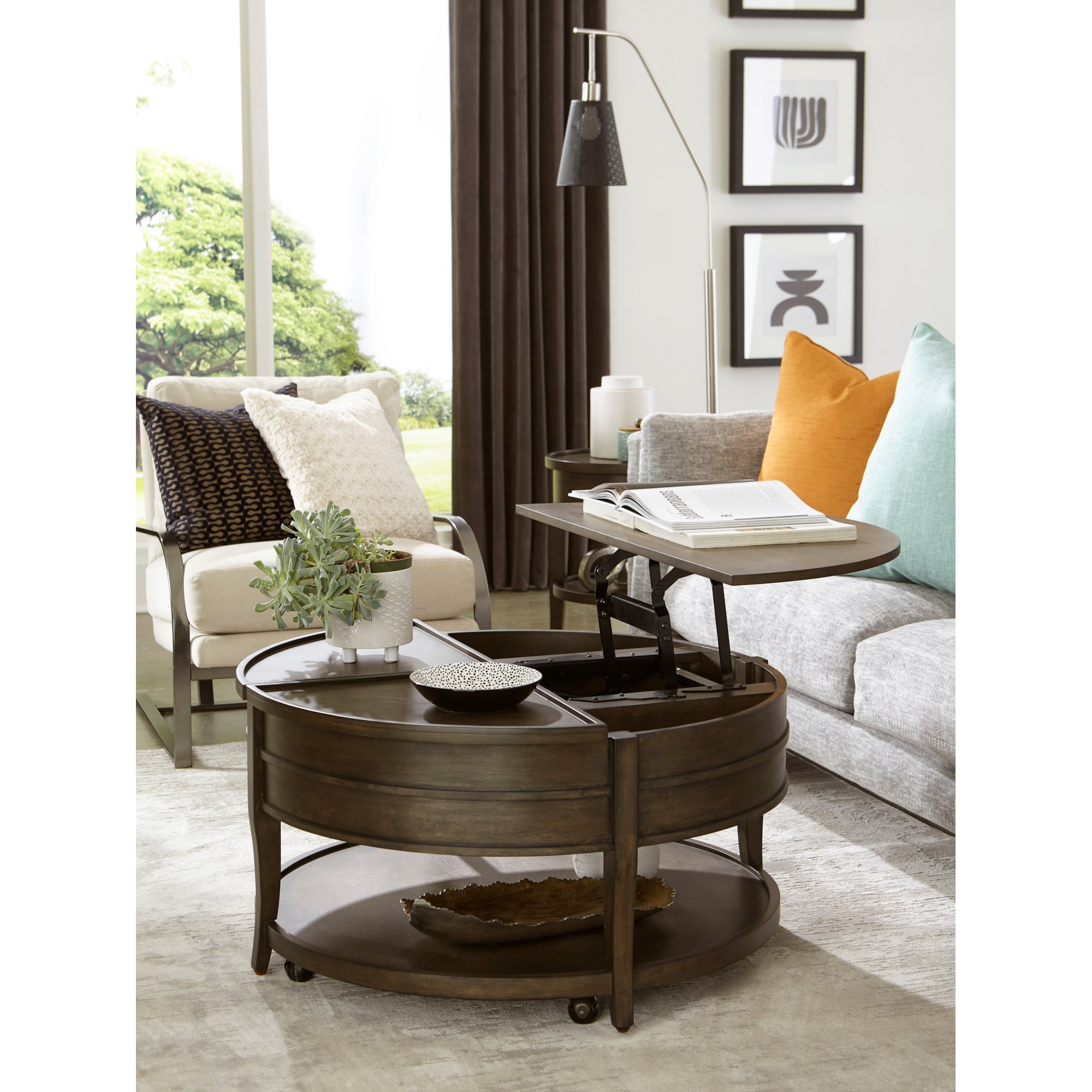 Aspenhome Blakely I540-9100 Transitional Round Cocktail Table with Lift ... Aspenhome Blakely I540-9100 Transitional Round Cocktail Table with Lift ...