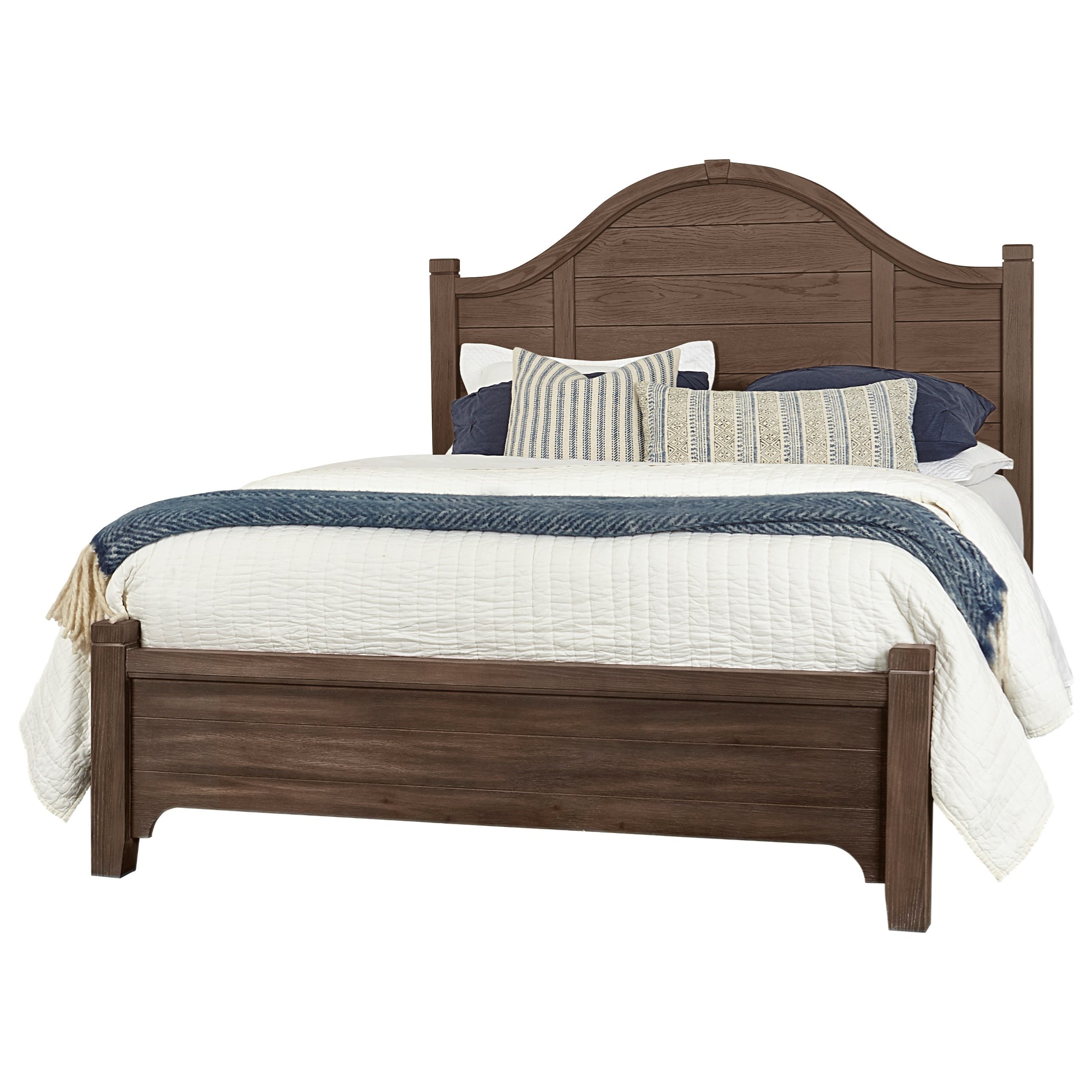 Vaughan Bassett Bungalow 740 668 866 922 CFDKGREY Transitional King Low Profile Bed with Arch Headboard Crowley Furniture Mattress Bed Platform or Low Profile Bed