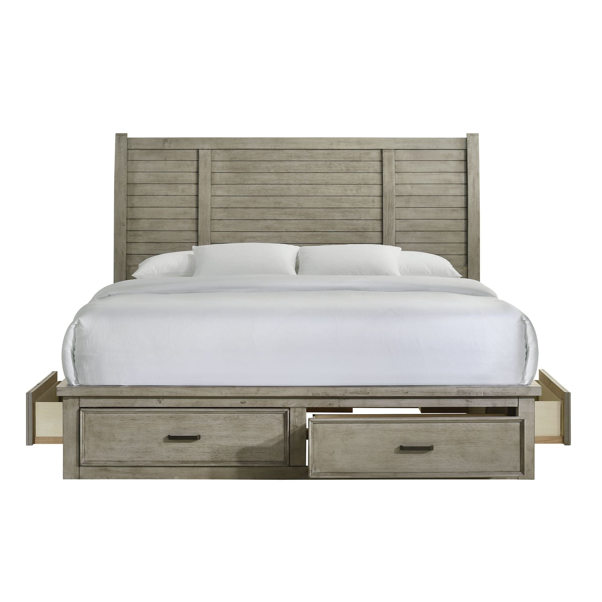 Sully 80594 SULLY DRIFTWOOD GREY QUEEN STORAGE BED 7 Day Furniture Bed Headboard Footboard