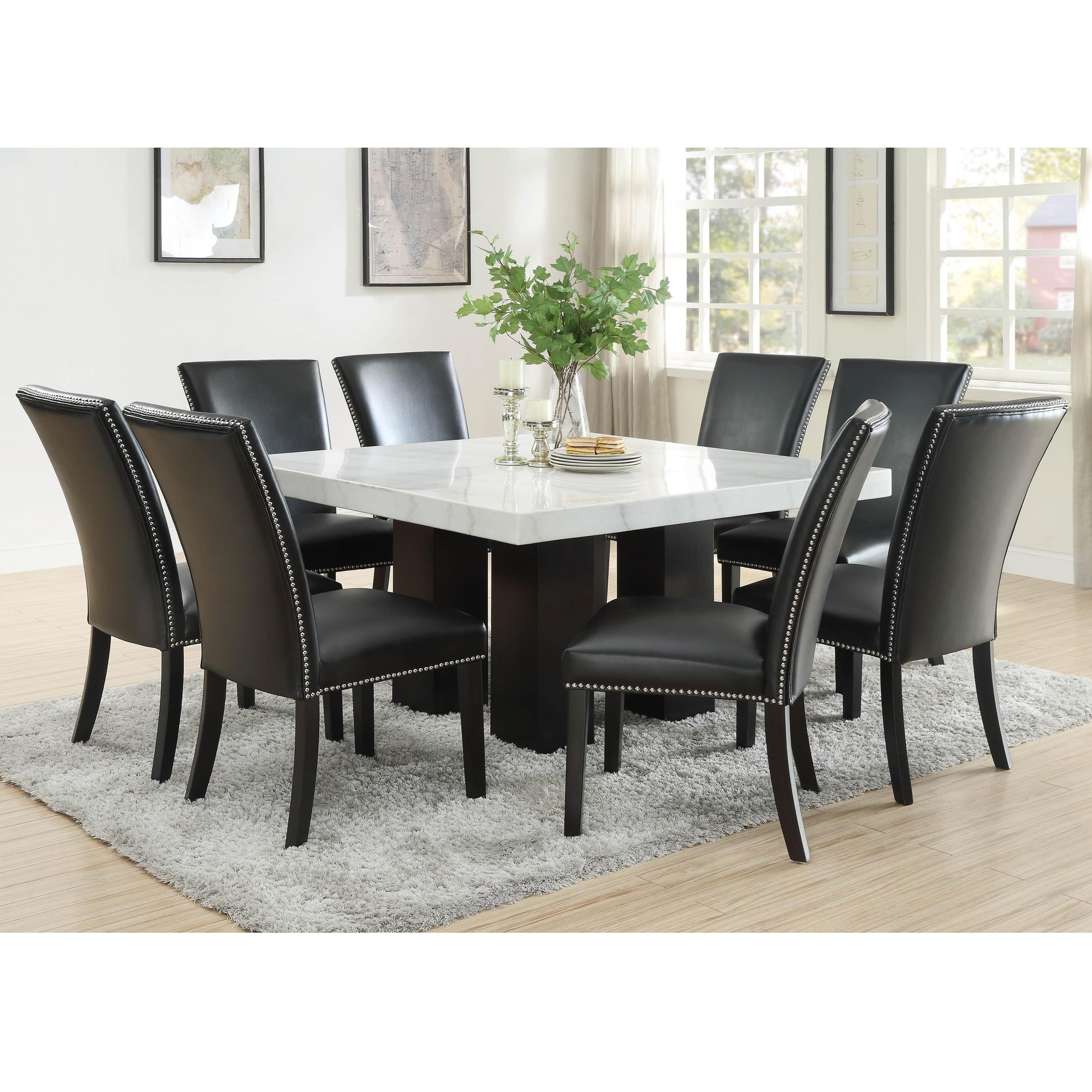 Black and silver dining room chairs store