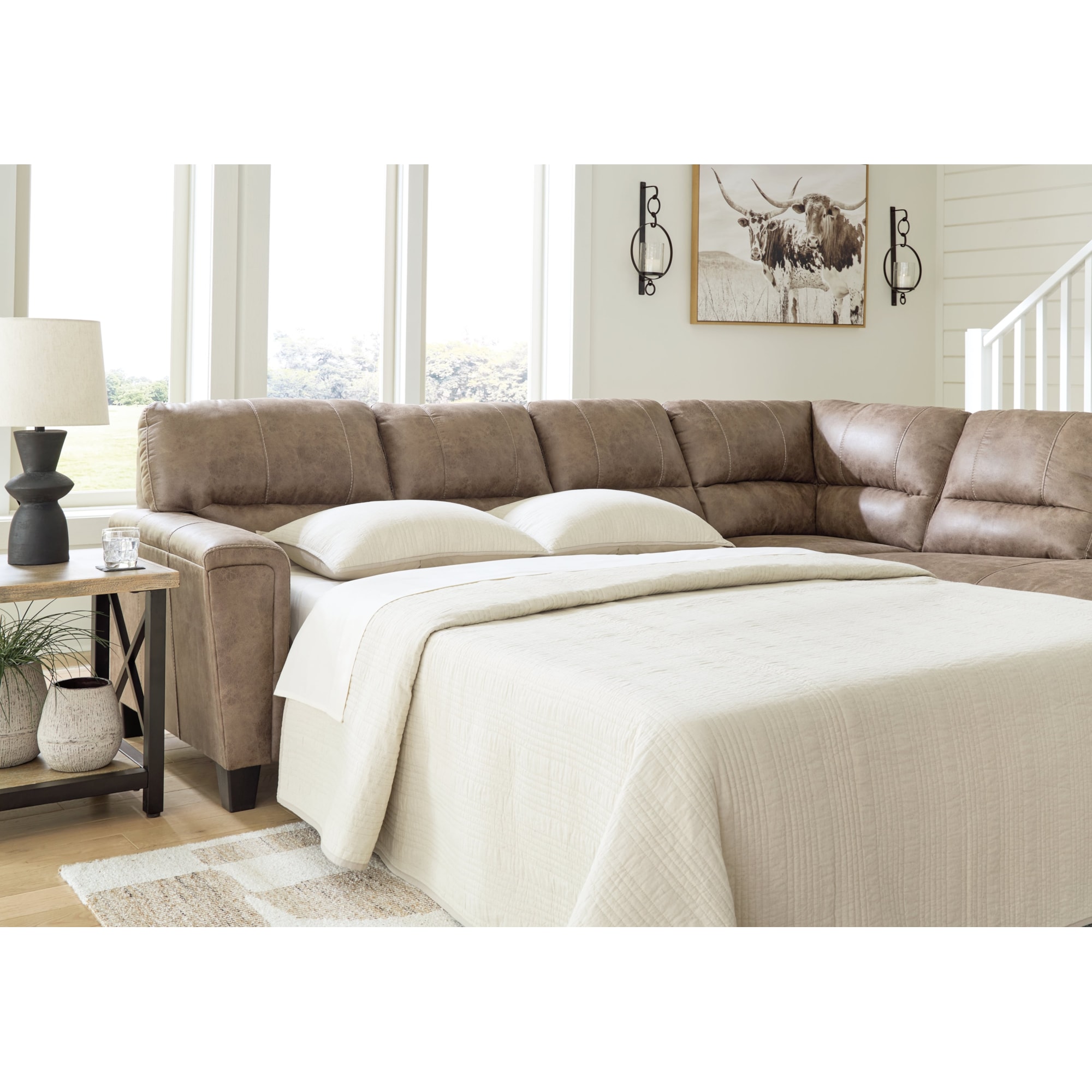 Signature Design By Ashley Navi 94004s4 2 Piece Sectional W Sleeper
