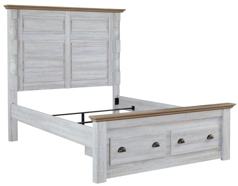 Ashley Signature Design Haven Bay B1512B7 Farmhouse Queen Panel Storage Bed Dunk Bright Furniture Bed Headboard Footboard
