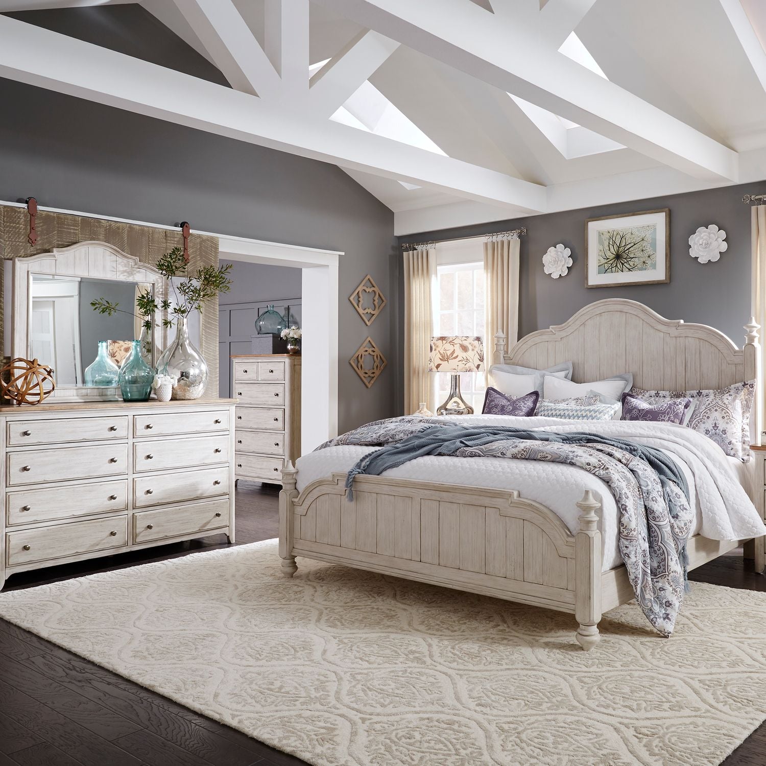 Liberty Furniture Farmhouse Reimagined 652 BR KPSDMC Farmhouse King Bedroom Set Wayside Furniture Mattress Bedroom Group