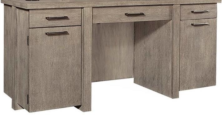 Aspenhome Platinum I251 316 2 Contemporary Double Pedestal Desk with Wireless Charging Pad Belfort Furniture Desk Double Pedestal