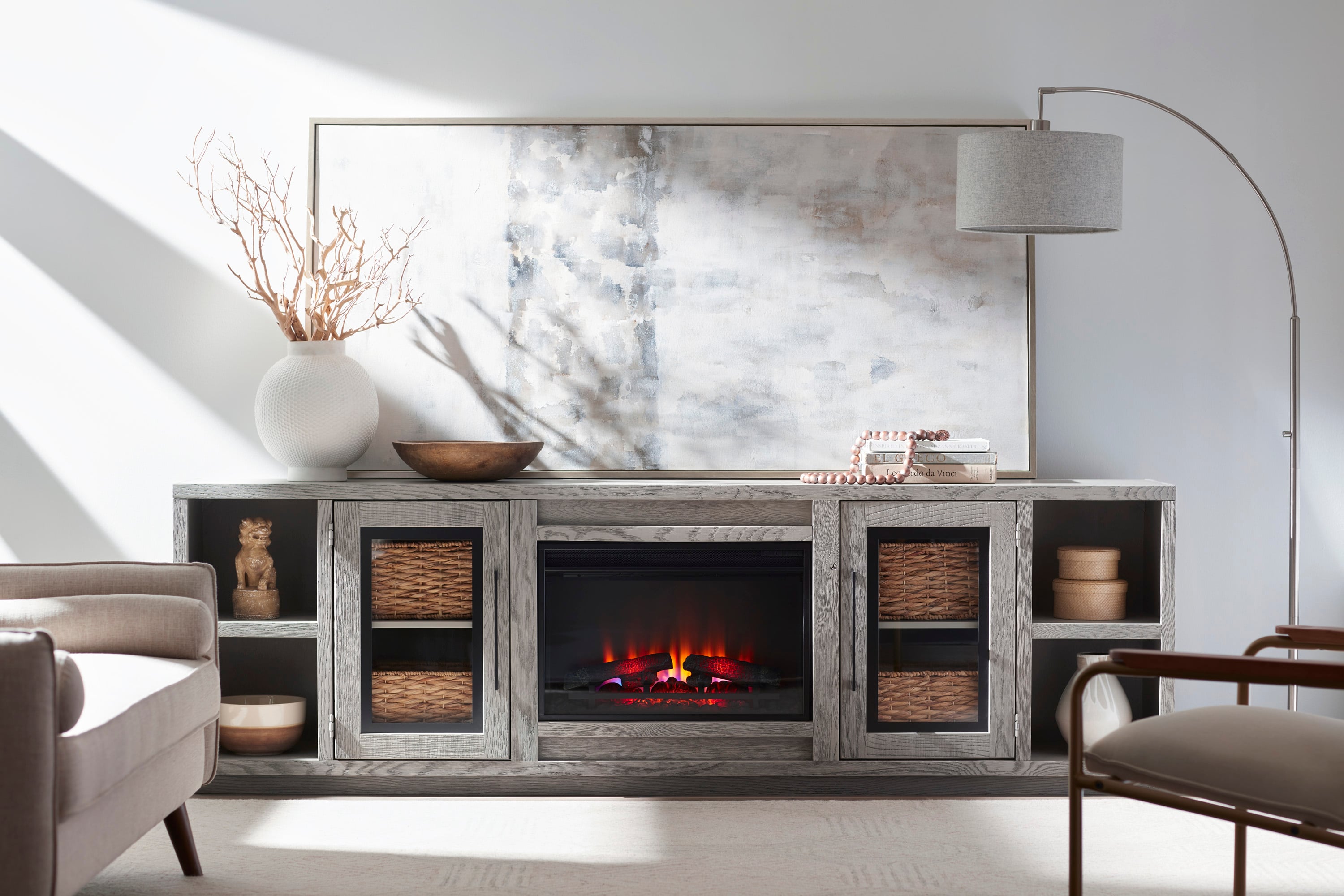 Paige Fireplace Console Table