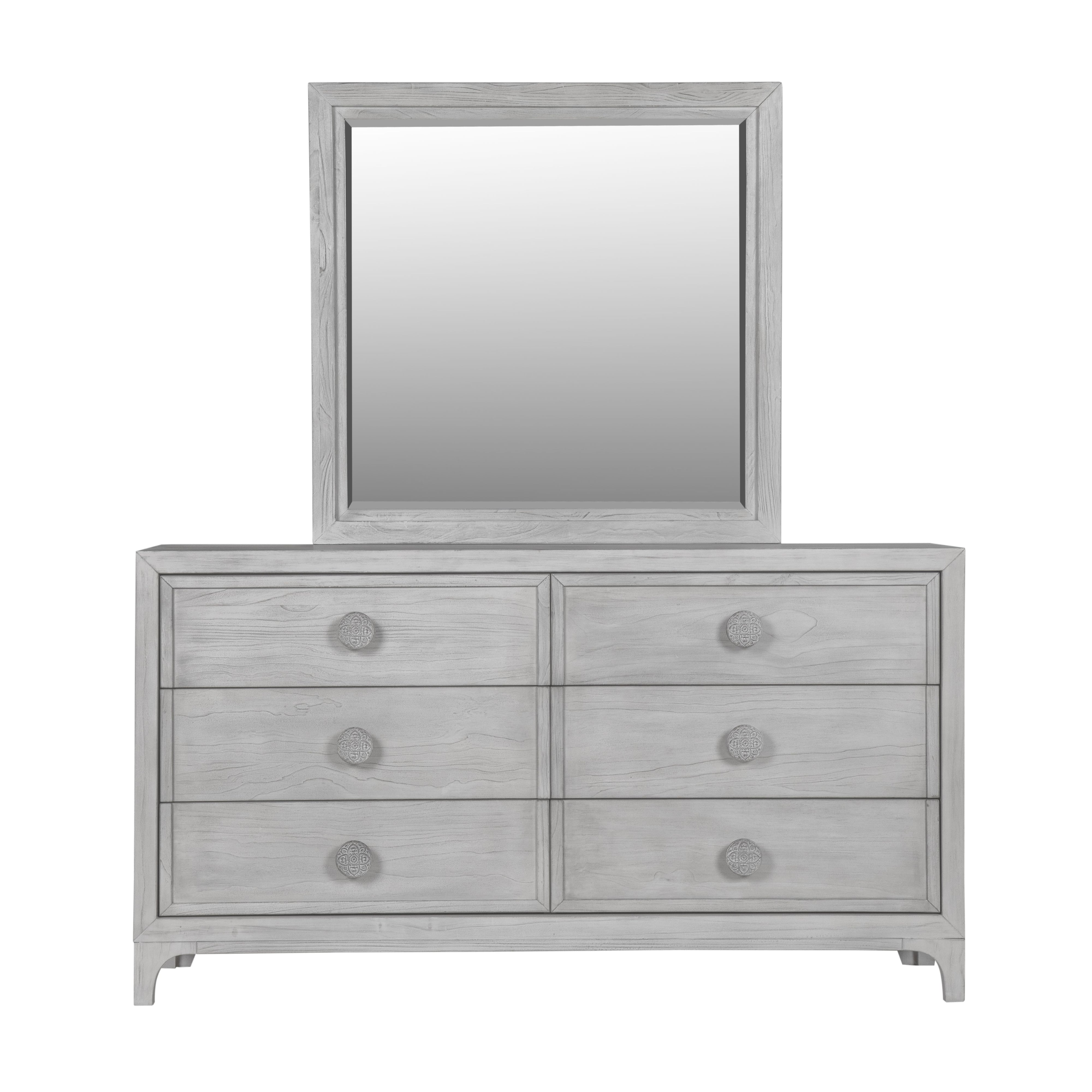 Modus Furniture Boho Chic 1JQ982A 6 Drawer Dresser In Washed White 2024 Reeds Furniture Dressers