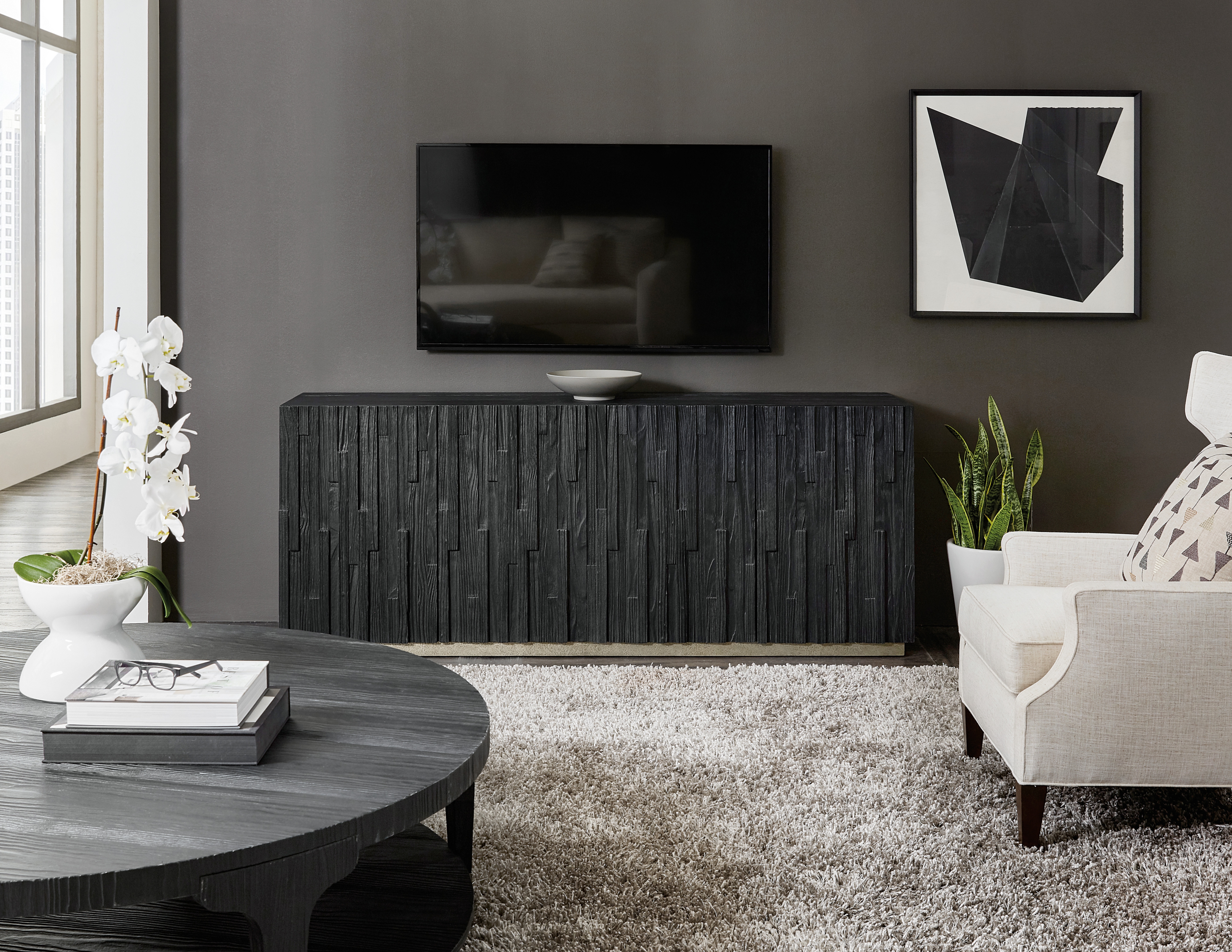Hooker Furniture Chapman HOOK 6033 55480 99 Casual Entertainment Console with Adjustable Shelves Jacksonville Furniture Mart TV Stands
