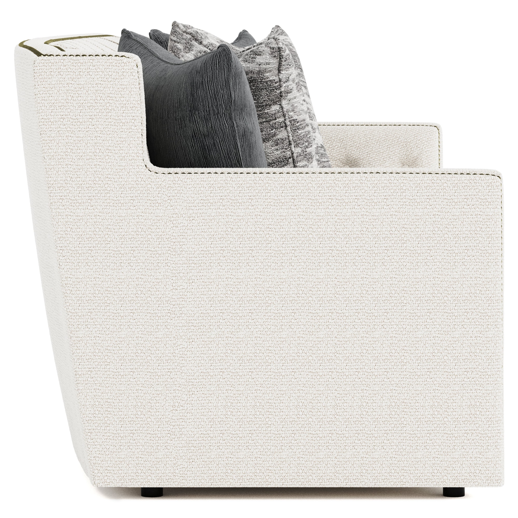 Bernhardt Candace 102790145 Transitional Curved Sofa with Nailhead Trim ...