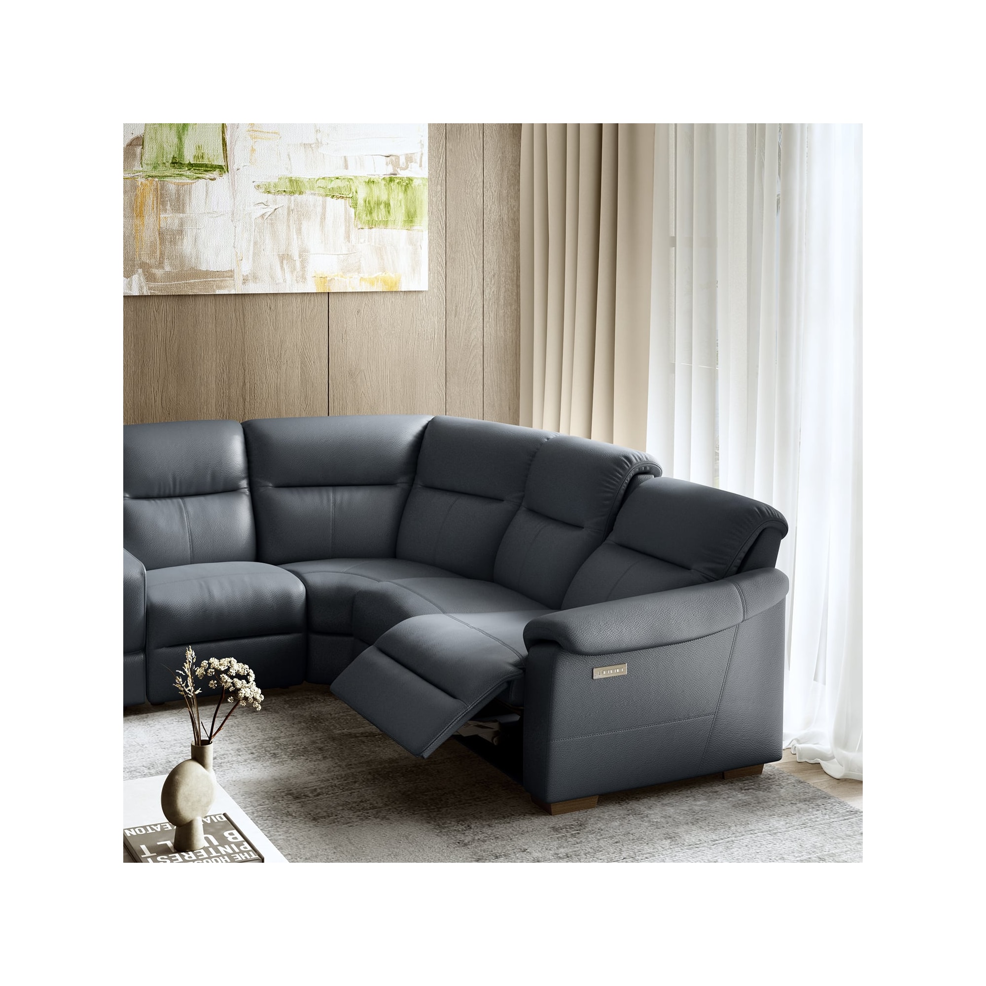 Natuzzi Editions Potenza 436165775 Potenza L-Shaped Sectional with ...