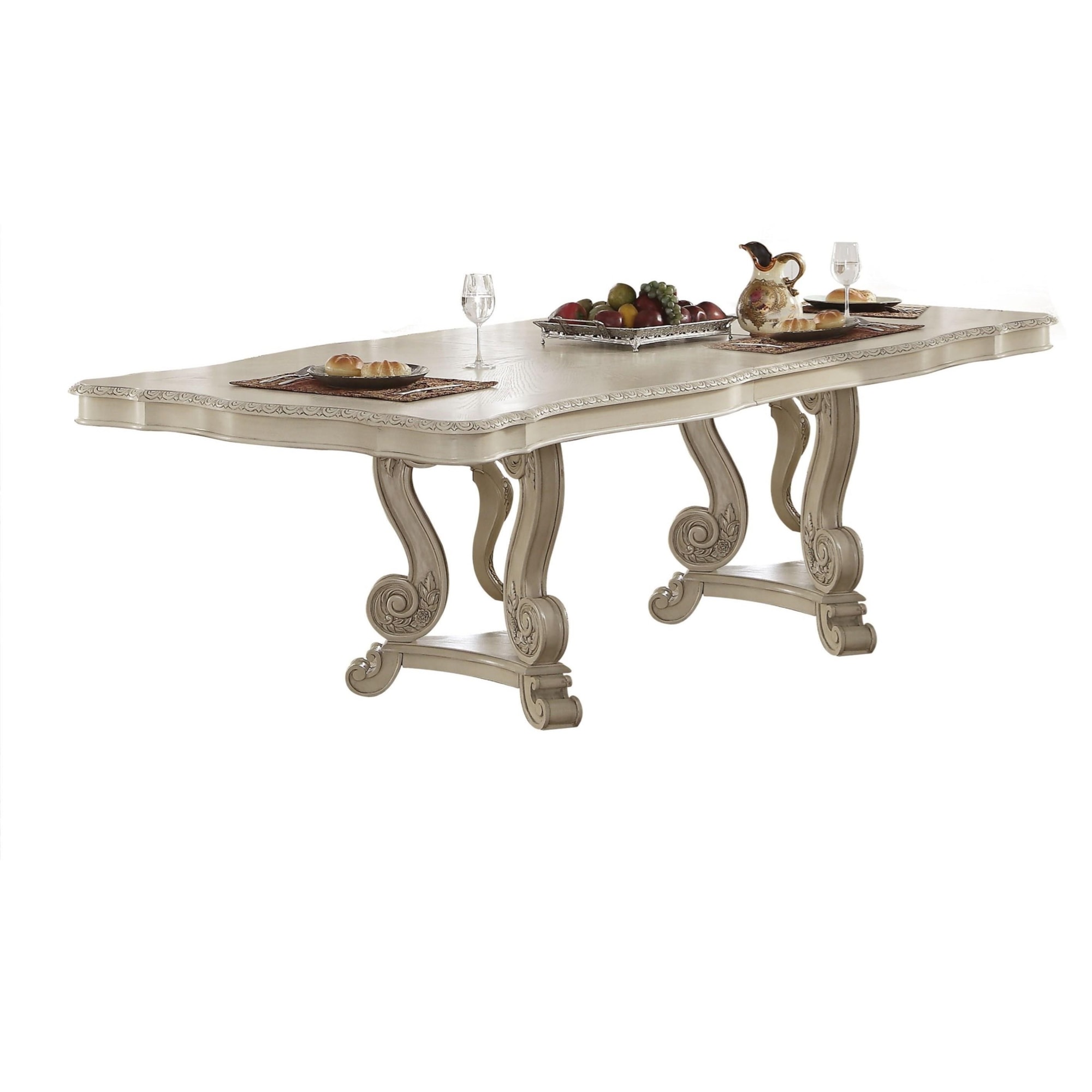 Acme Furniture Ragenardus 61280 Dining Table w/Double Pedestal | Del ...