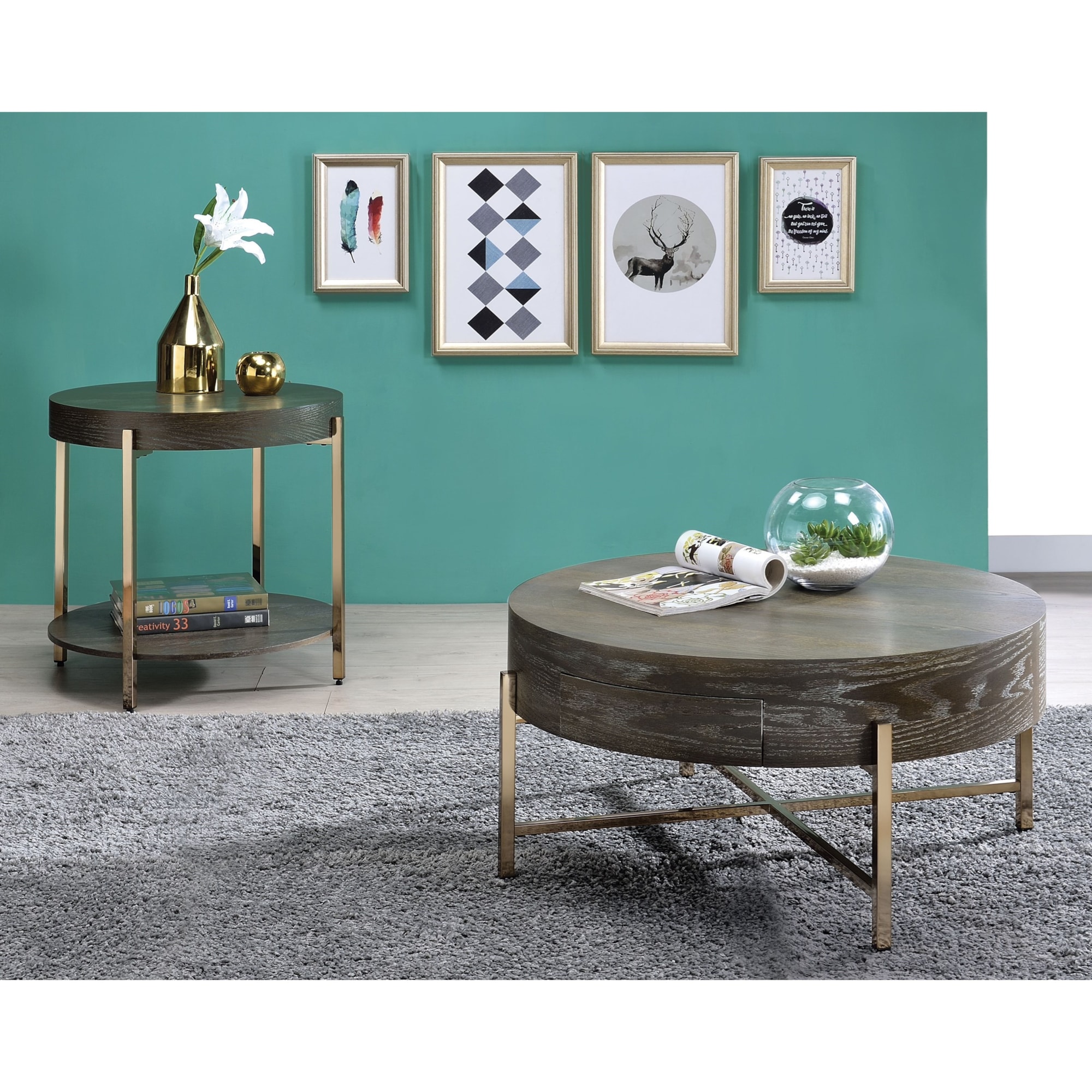 Acme Furniture Weyton 82955 Contemporary Coffee Table with Champagne ...