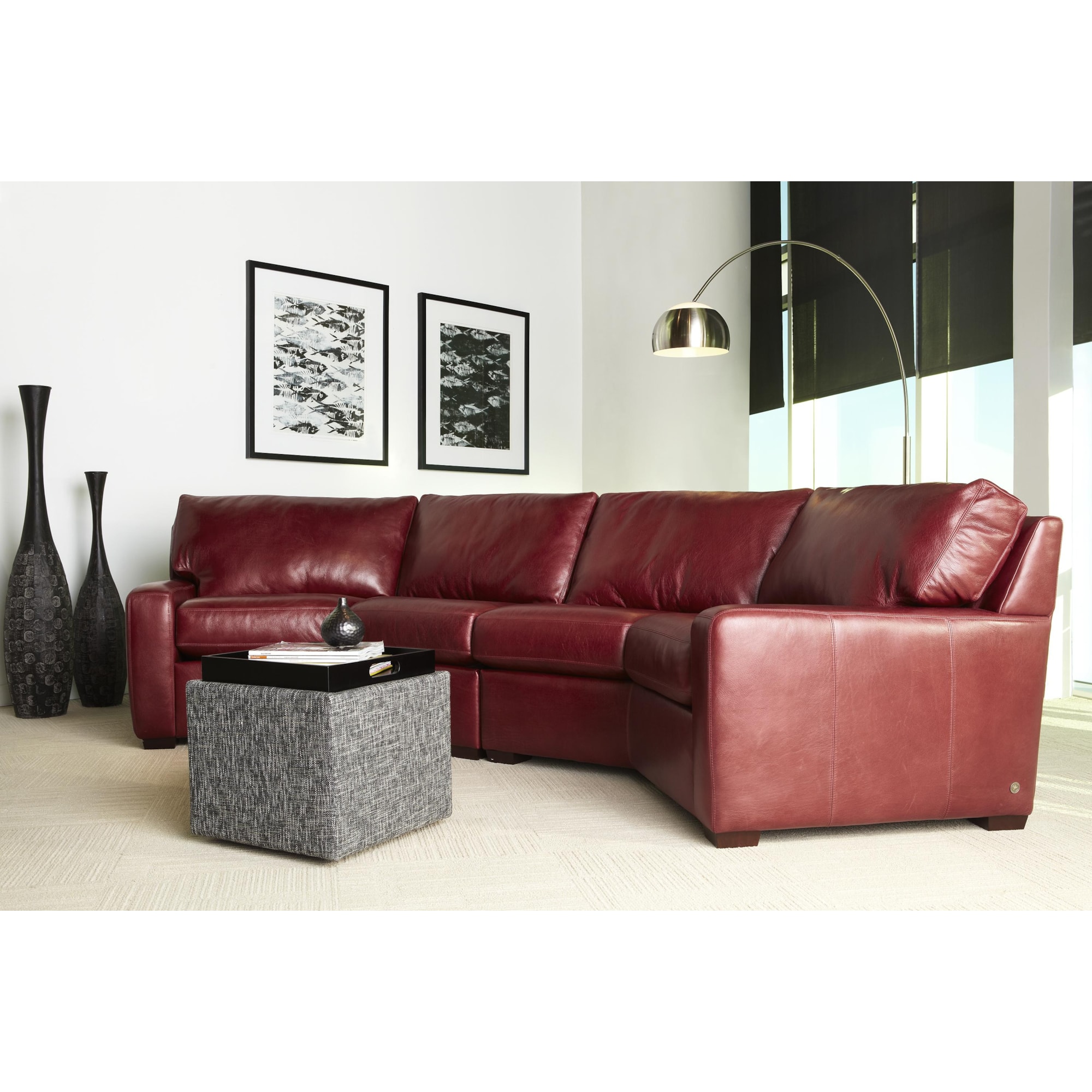 American Leather Carson CSN-WDG-LA+RA Contemporary Leather Sectional ...