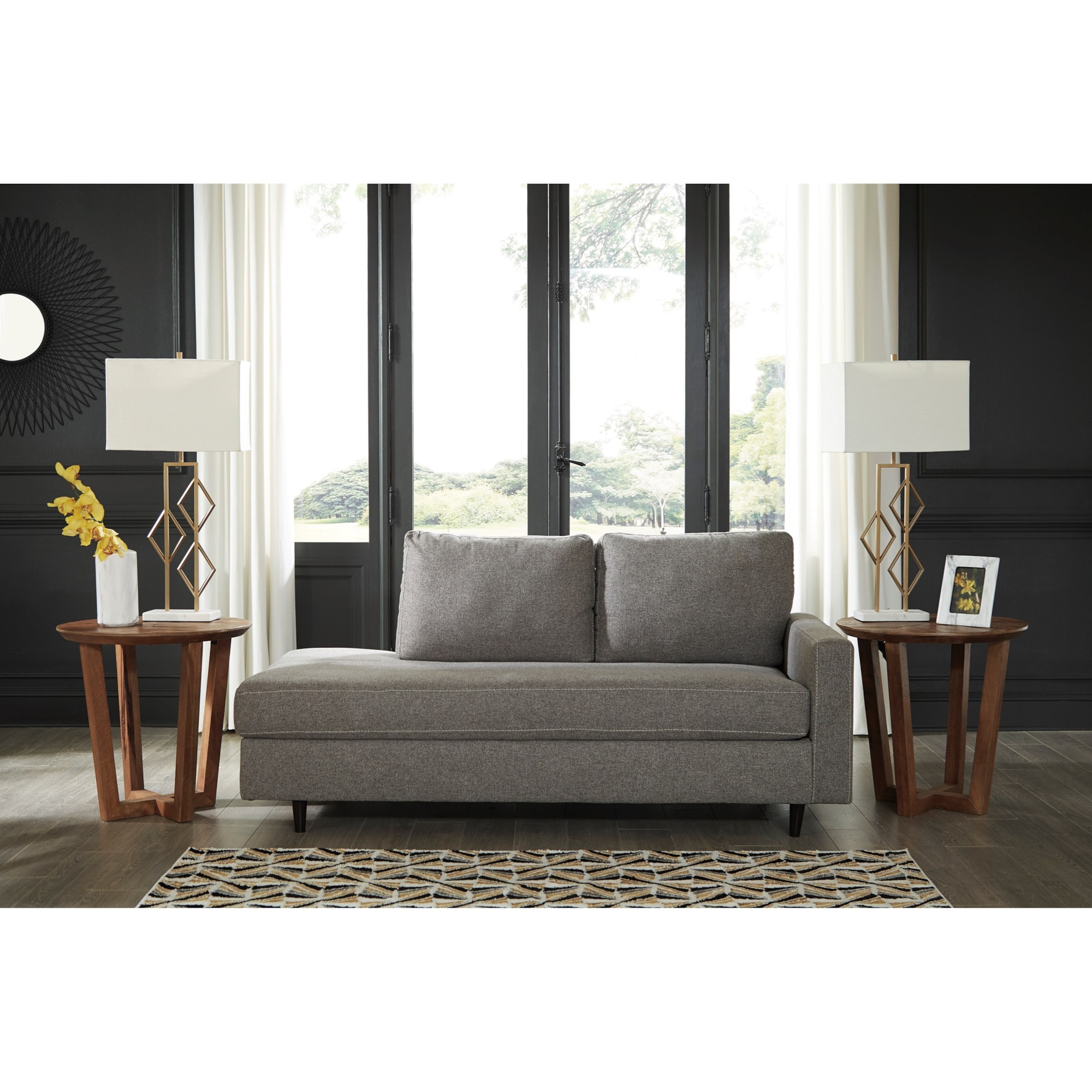 Ashley Furniture Lyman 9330317 Mid-Century Modern RAF Corner Chaise ...