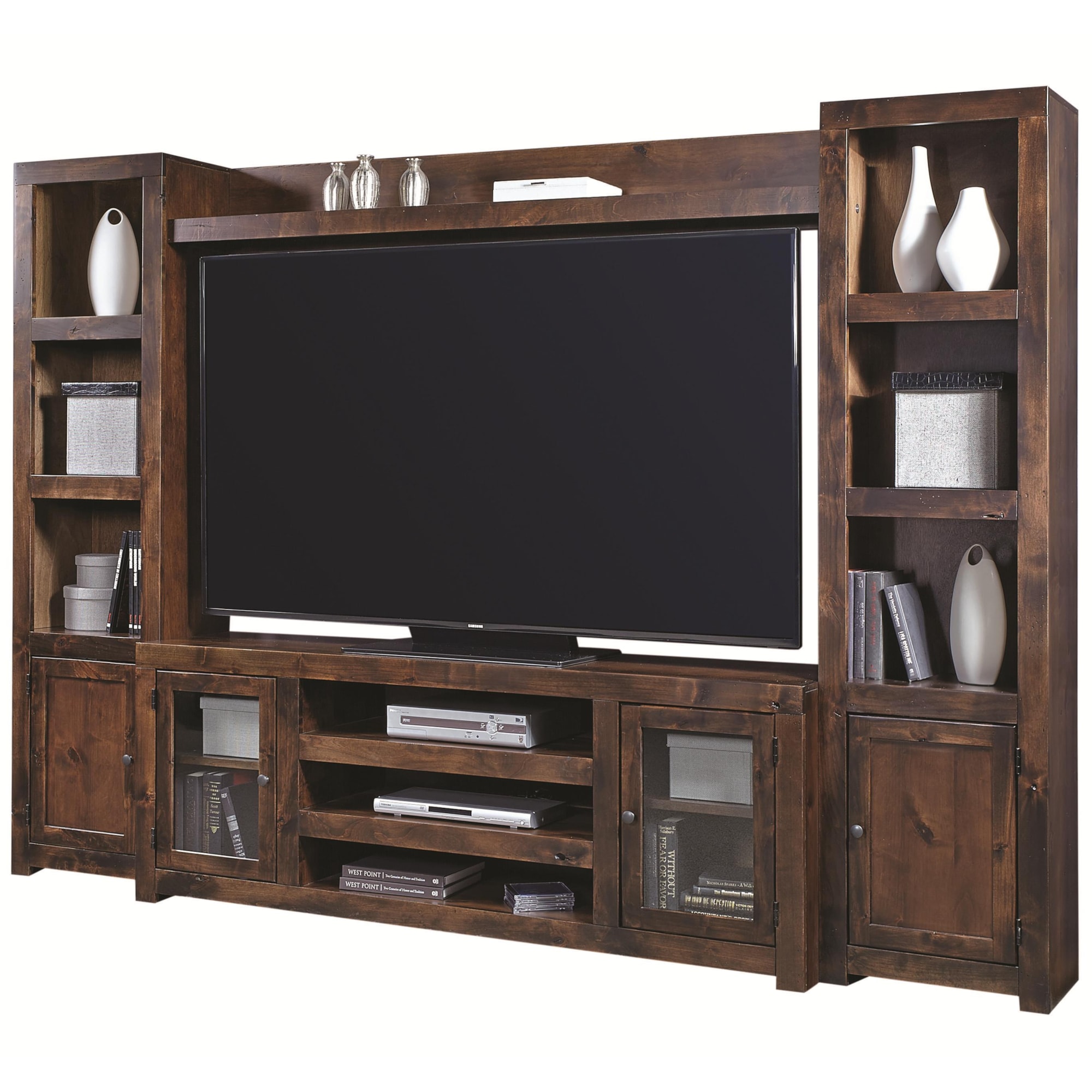Aspenhome Contemporary Alder PKG938474 Entertainment Wall with 4 Doors ...