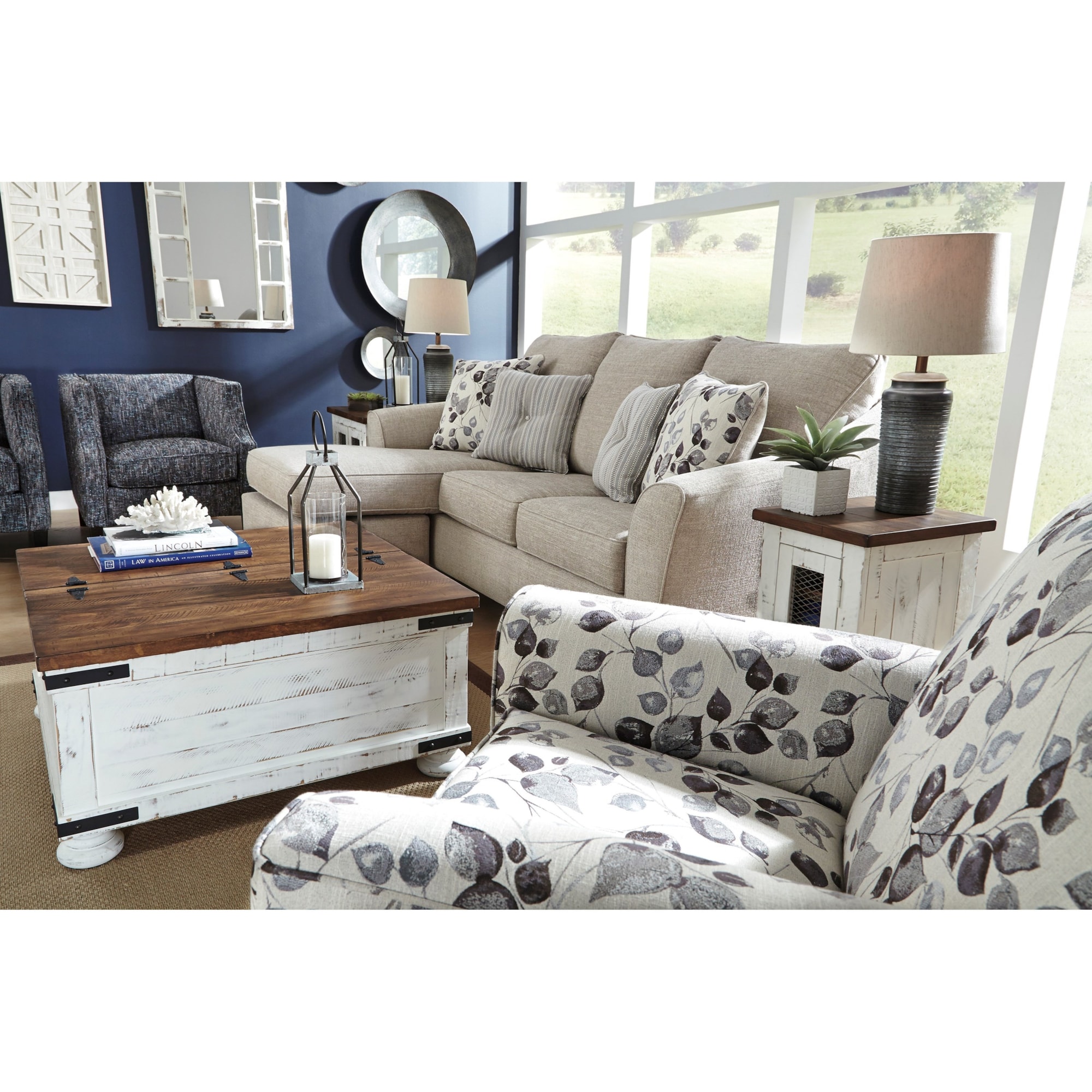 Benchcraft Abney 4970142 Swivel Accent Chair with Track Arms | Sam's ...