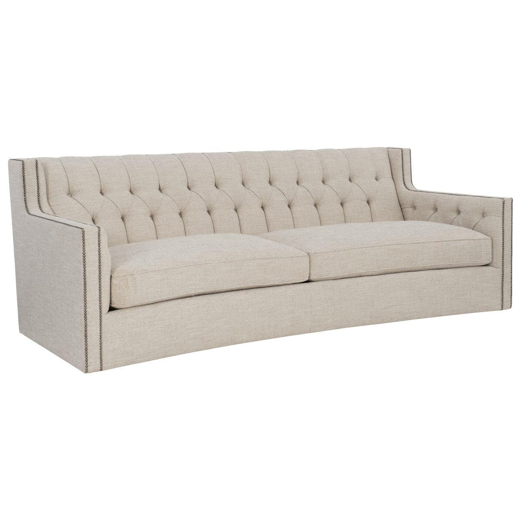 Bernhardt Candace 102790145 Transitional Curved Sofa with Nailhead Trim ...