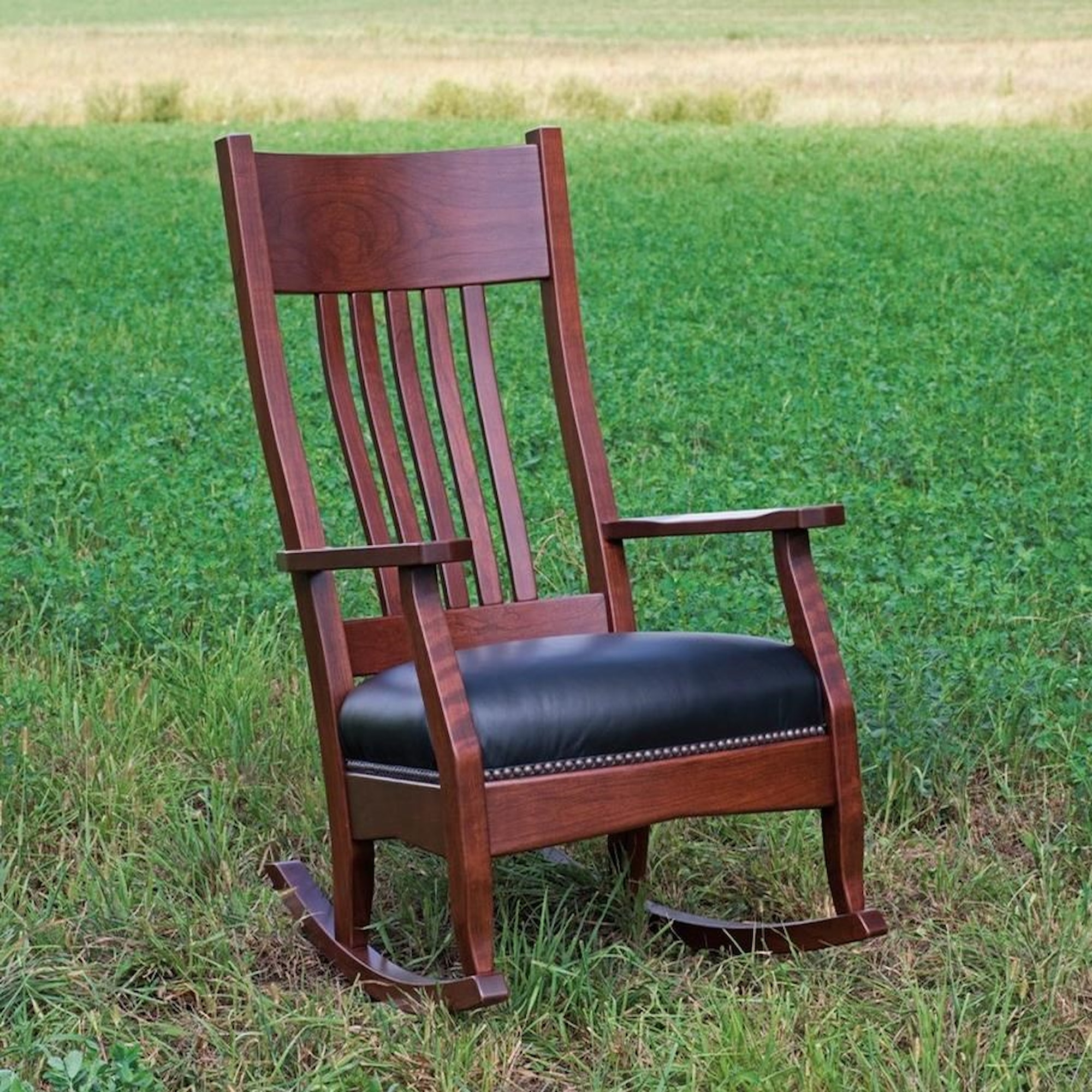 Buckeye Rockers Rockers MR-235 Solid Wood Mission Rocker with Nailhead ...