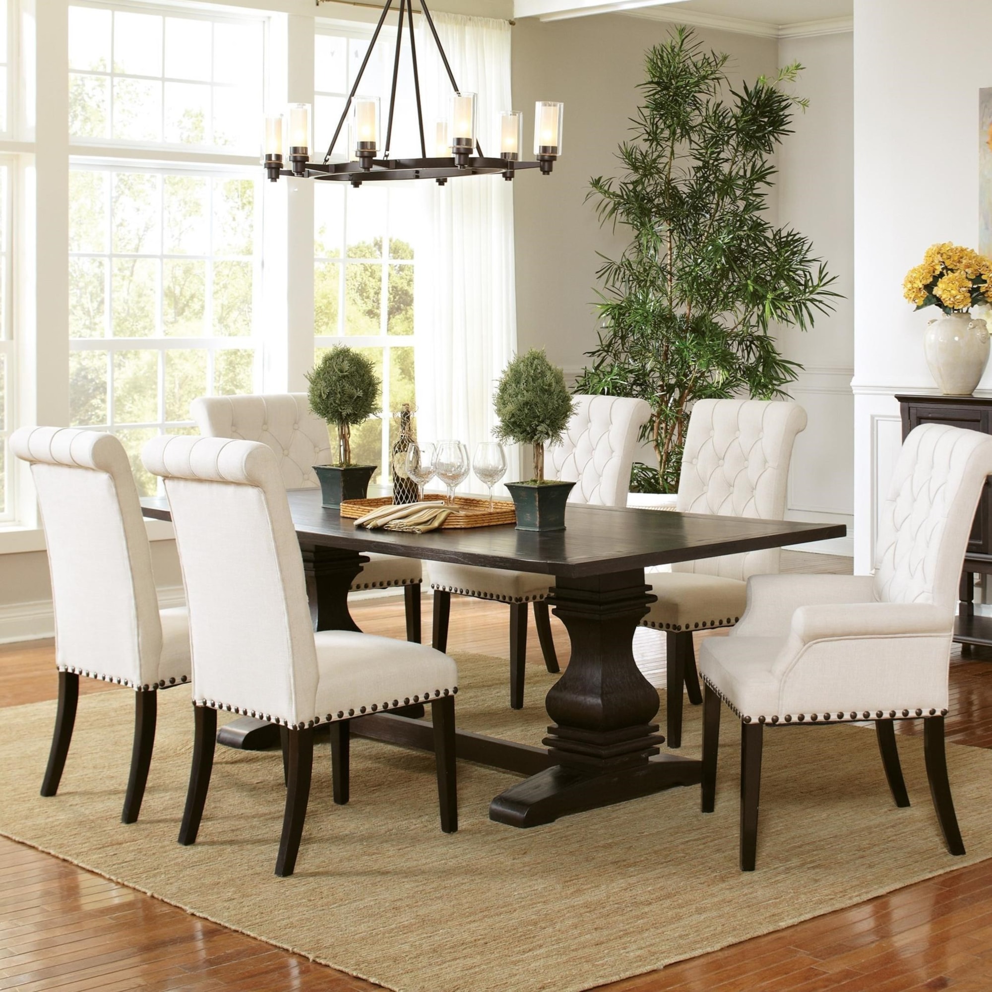 Coaster Parkins 107411 Double Pedestal Dining Table | A1 Furniture ...
