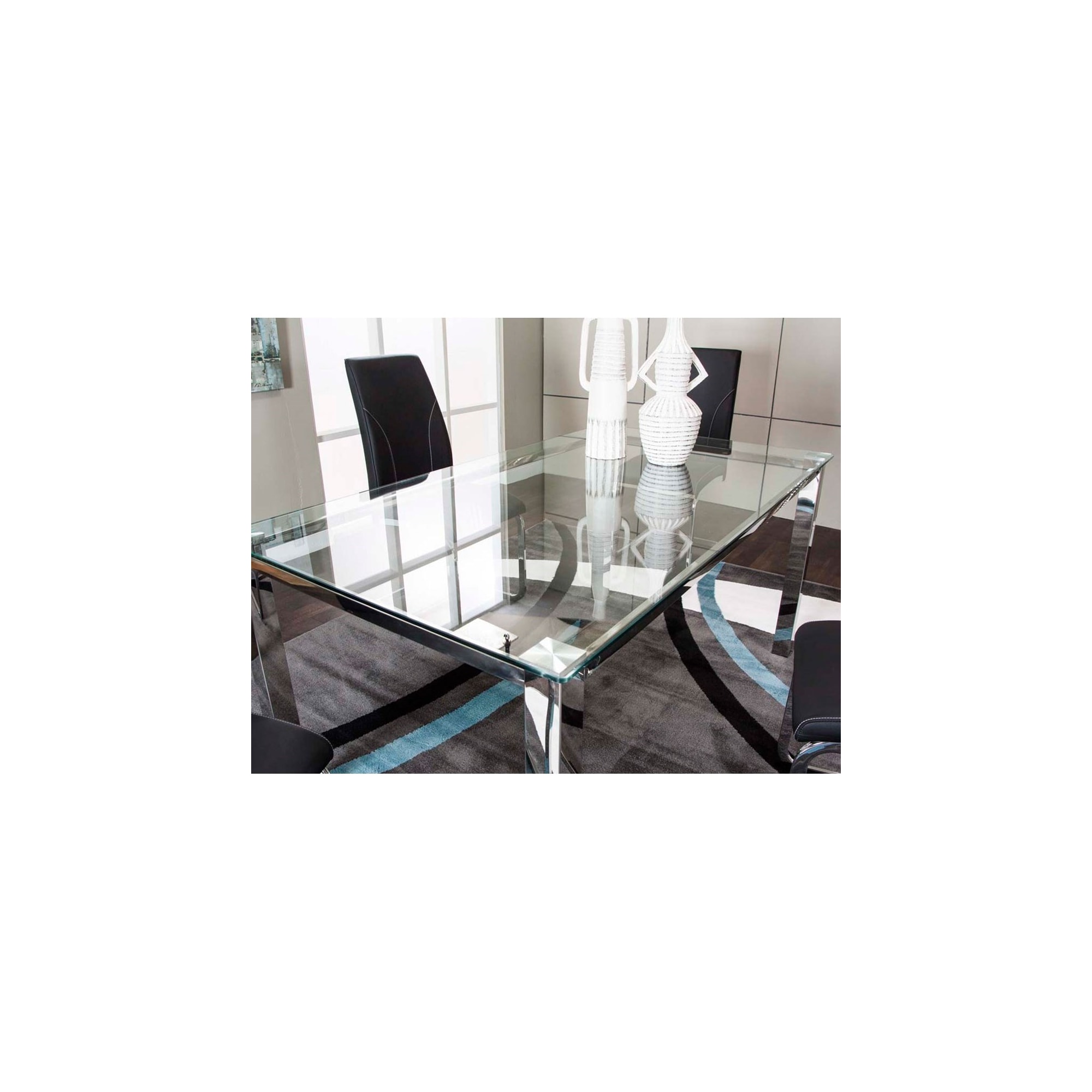 Cramco Inc Skyline Nd658 4147 Glass Top Dining Table With Chrome Base
