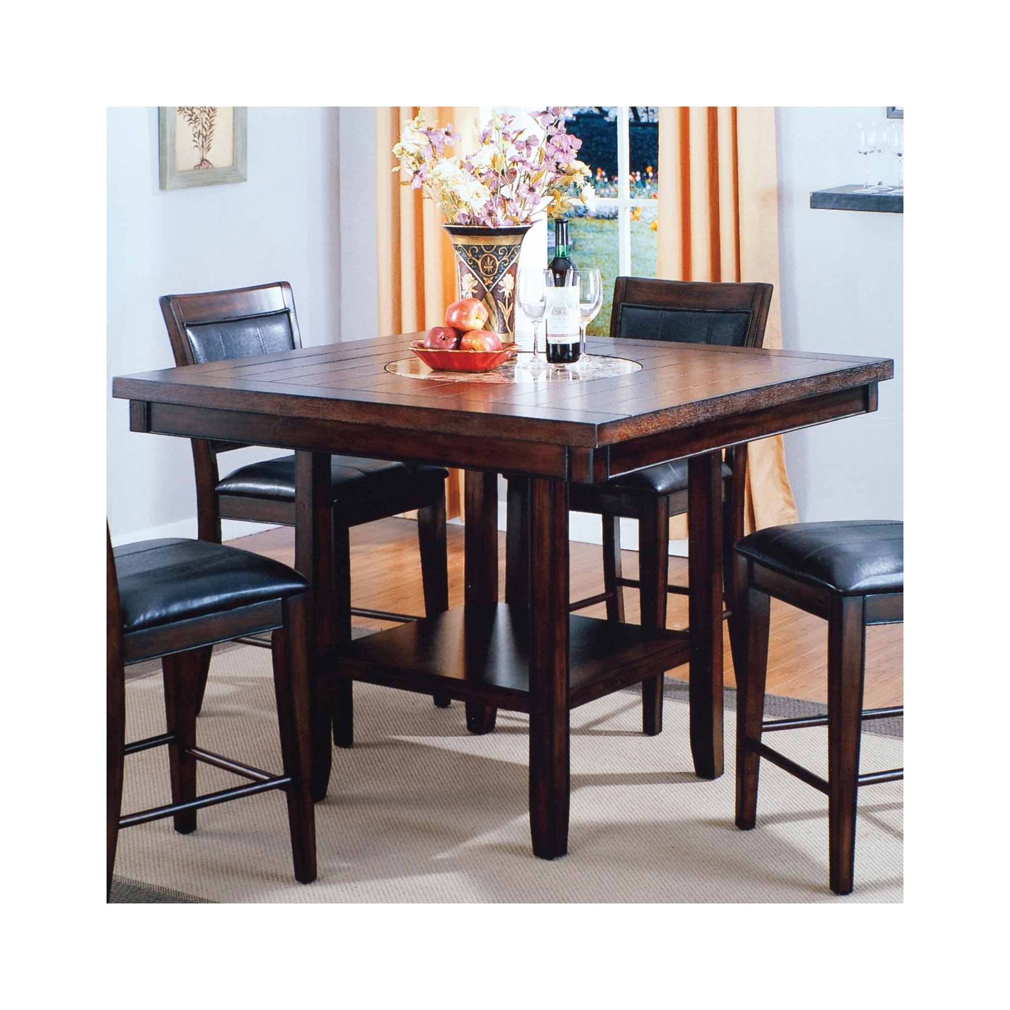 Crown Mark Fulton 2727T-4848 Counter Height Dining Table with Lazy ...
