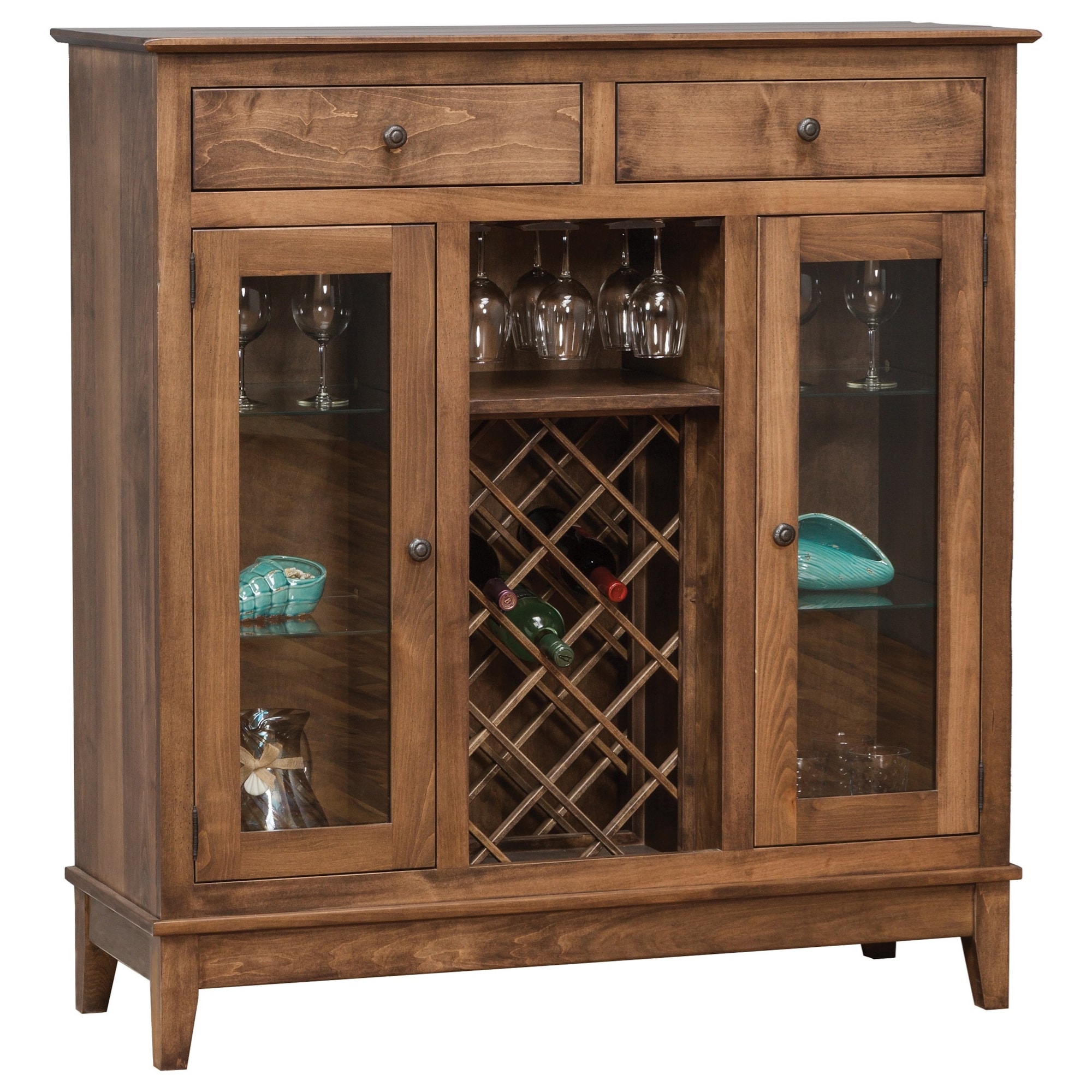 Daniel's Amish Dining Storage 25-1822 Shaker Wine Cabinet with Wine ...