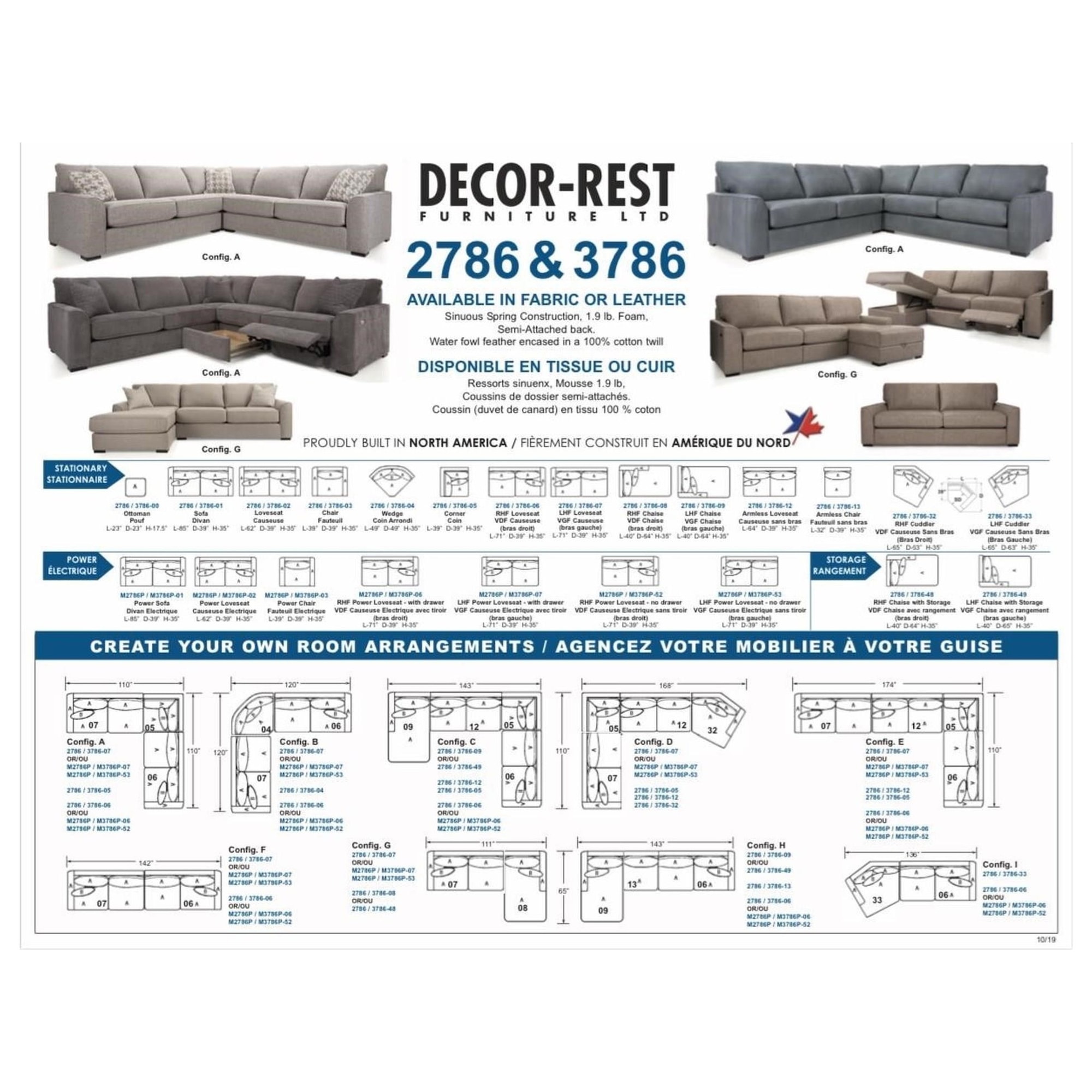 Decor-Rest 2786 152.278601 3-Piece Corner Sectional Sofa | Stoney Creek ...