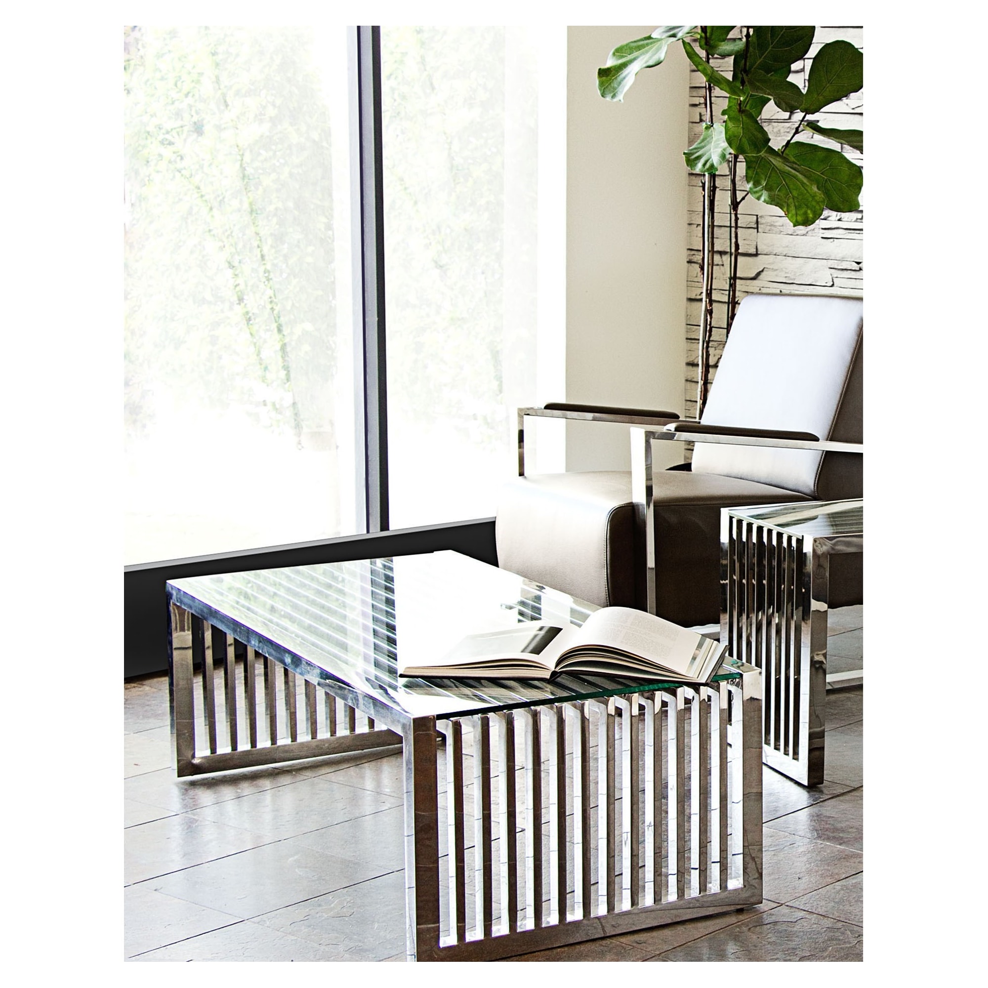 Diamond Sofa Furniture Soho SOHOCTST Rectangular Stainless Steel ...