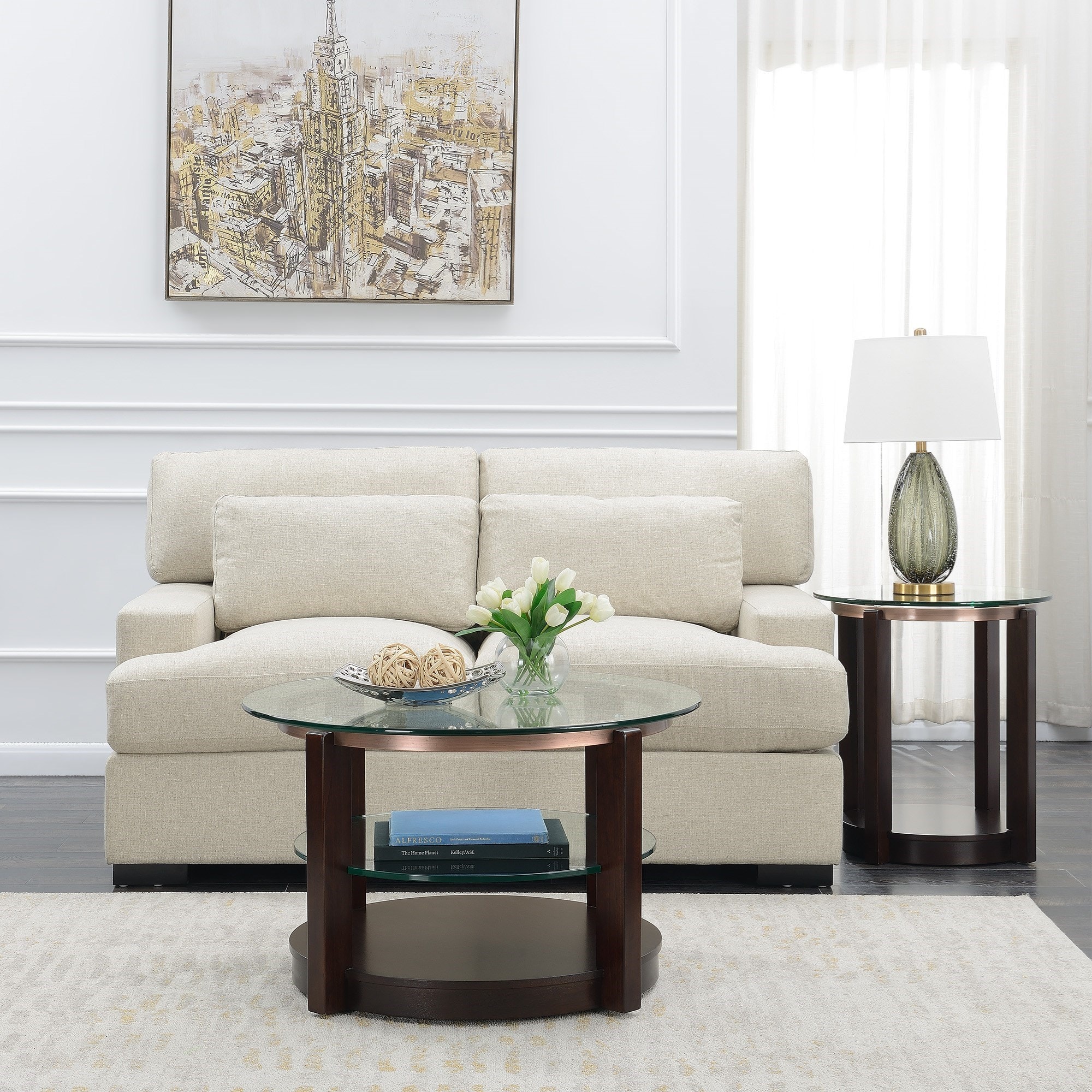 Elements Elsa CEL100CTE Contemporary Coffee Table with Removable ...