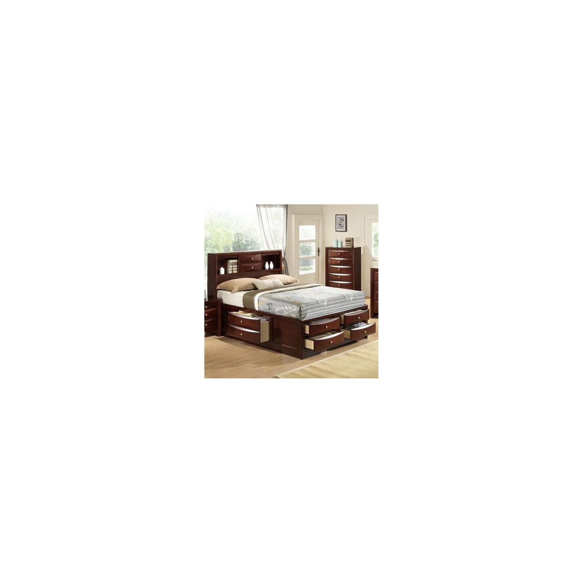 Elements Emily EM300KB Transitional King Bed with Dovetail Drawers ...