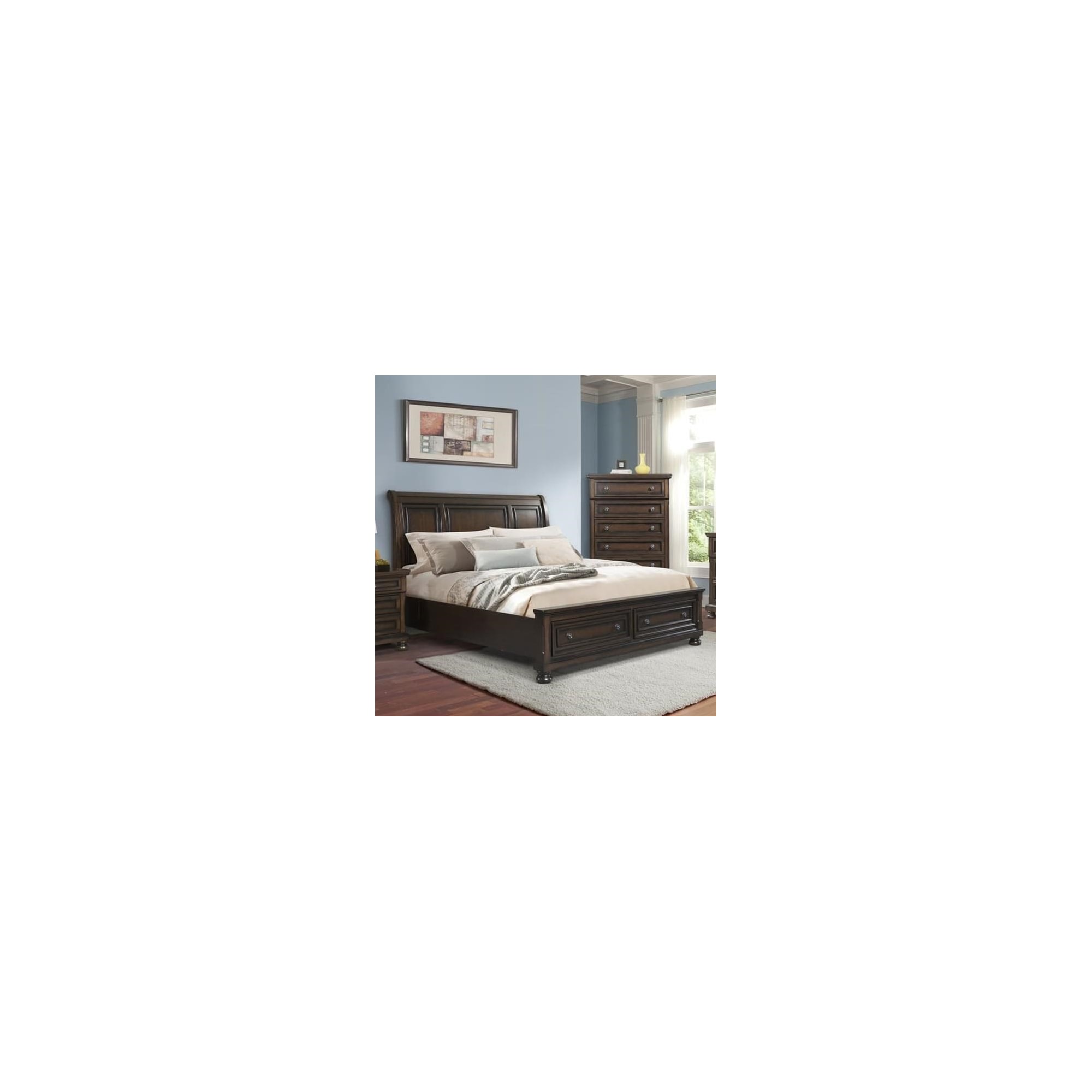 Elements Kingston KT600QSB Sleigh Queen Bed with Footboard Storage ...
