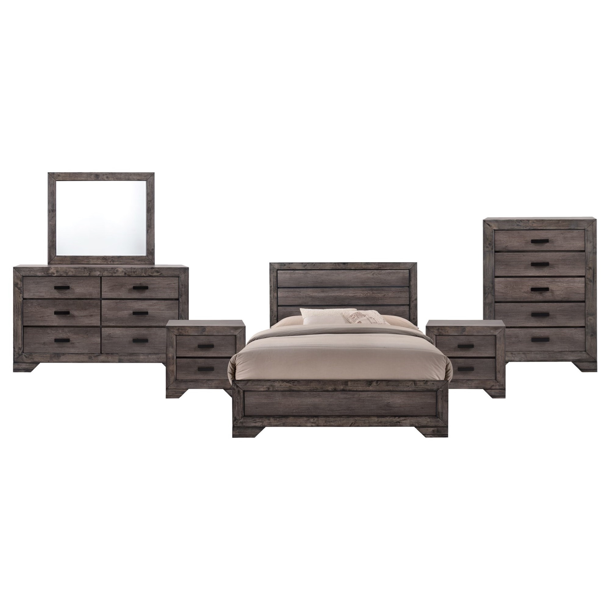 Elements Nathan NH100QB6PC Rustic 6-Piece Queen Bedroom Set | Royal ...