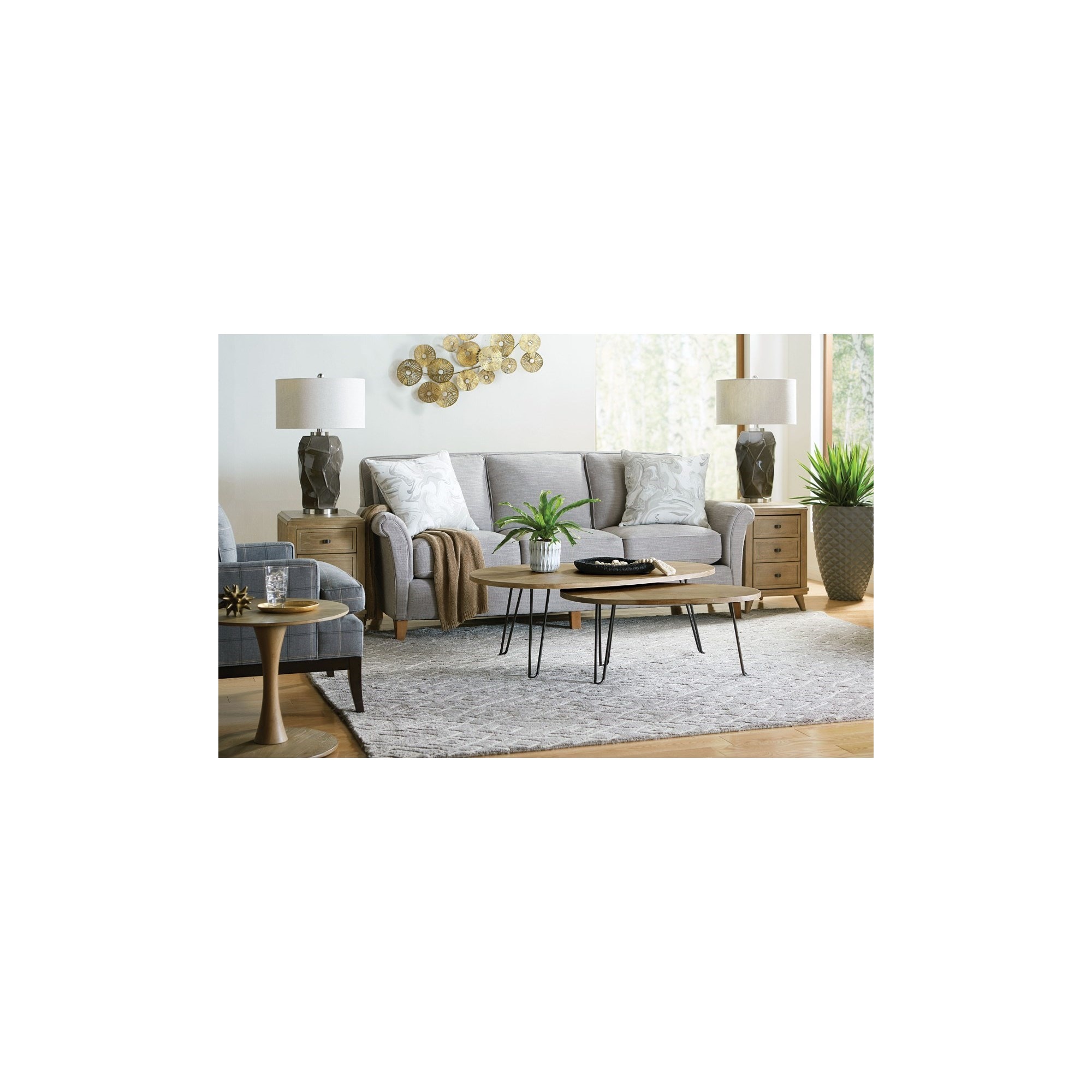 Hammary Oblique 349.834918 Mid Century Modern Light Elm Round Chairside ...
