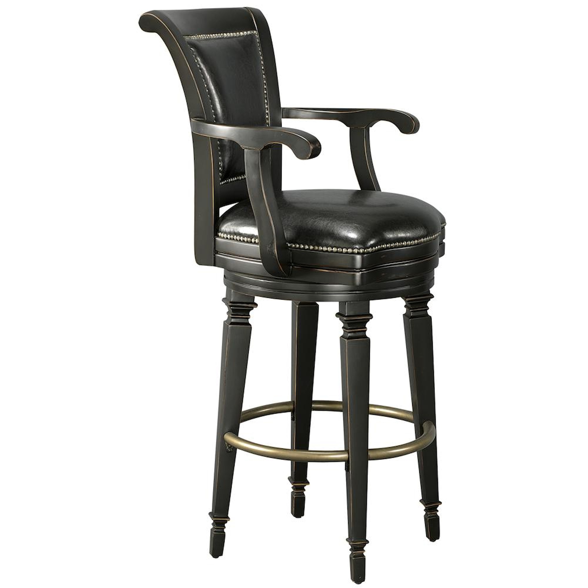Howard Miller Northport 697-009 Black Leather Bar Stool | Mueller ...