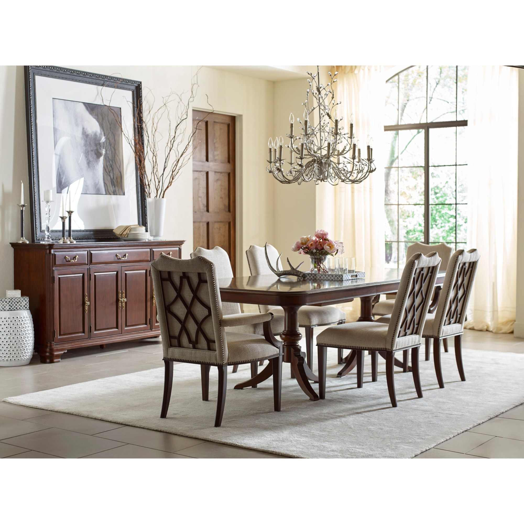 Kincaid Furniture Hadleigh 607-744P Traditional Double Pedestal Dining ...