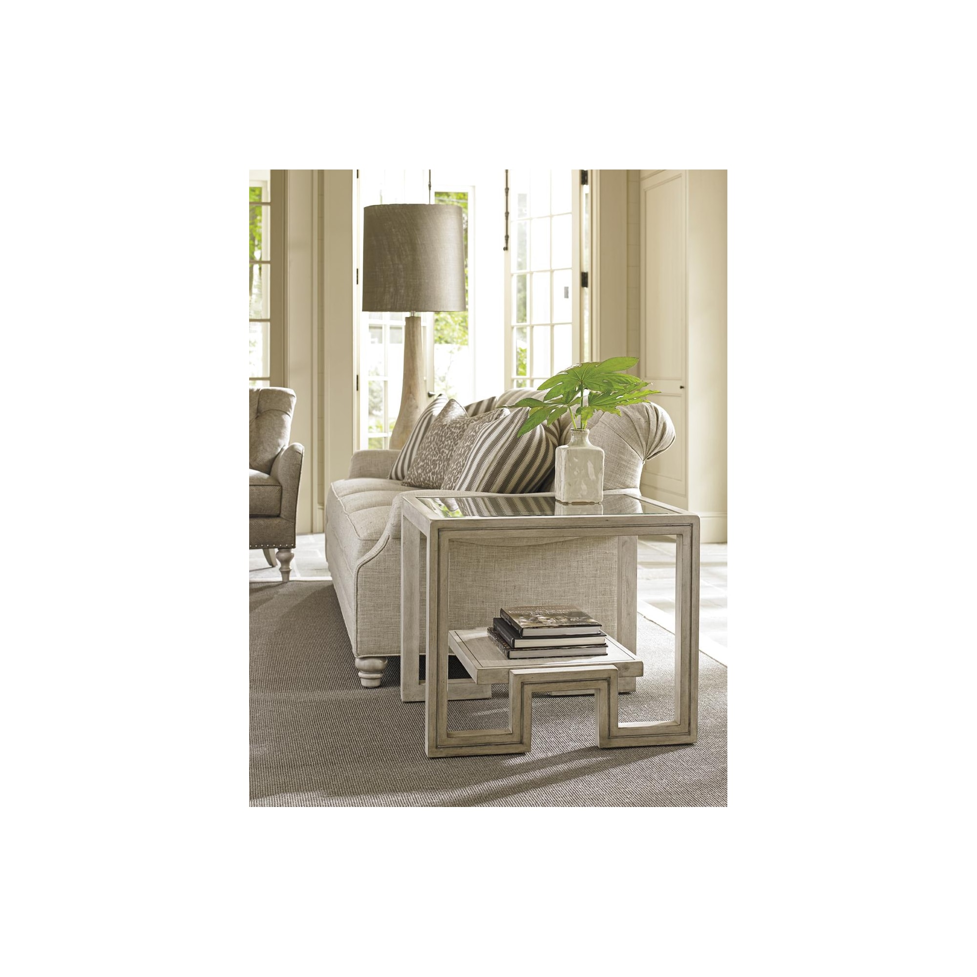 Lexington Oyster Bay 714-953 Harper End Table with Glass Top | Baer's ...