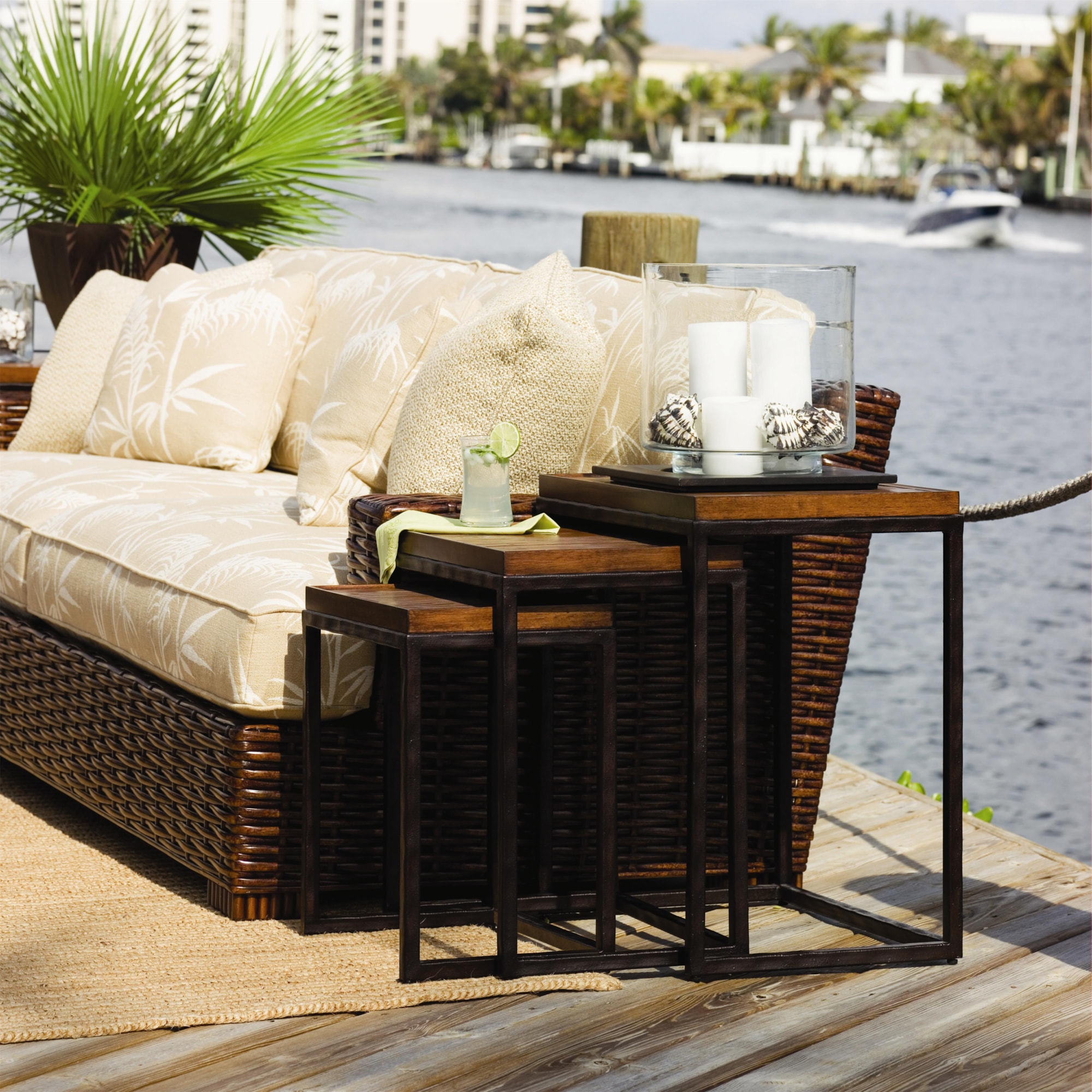 Tommy Bahama Home Ocean Club 536-942 Crushed Bamboo & Distressed Metal ...