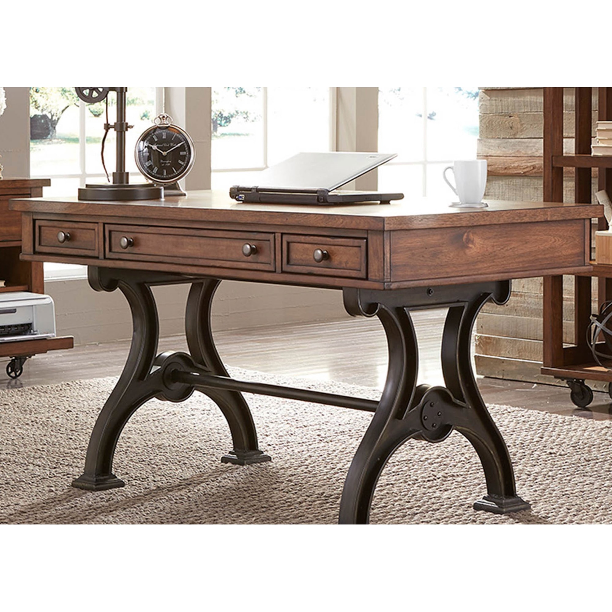 Liberty Furniture Arlington 9631054 Industrial Writing Desk with 3 ...