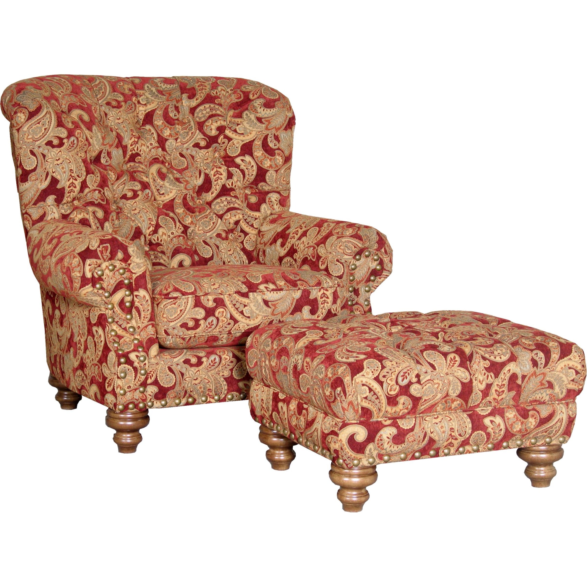 Mayo 9310 Series 9310F50 Traditional Upholstered Ottoman with Tufted ...