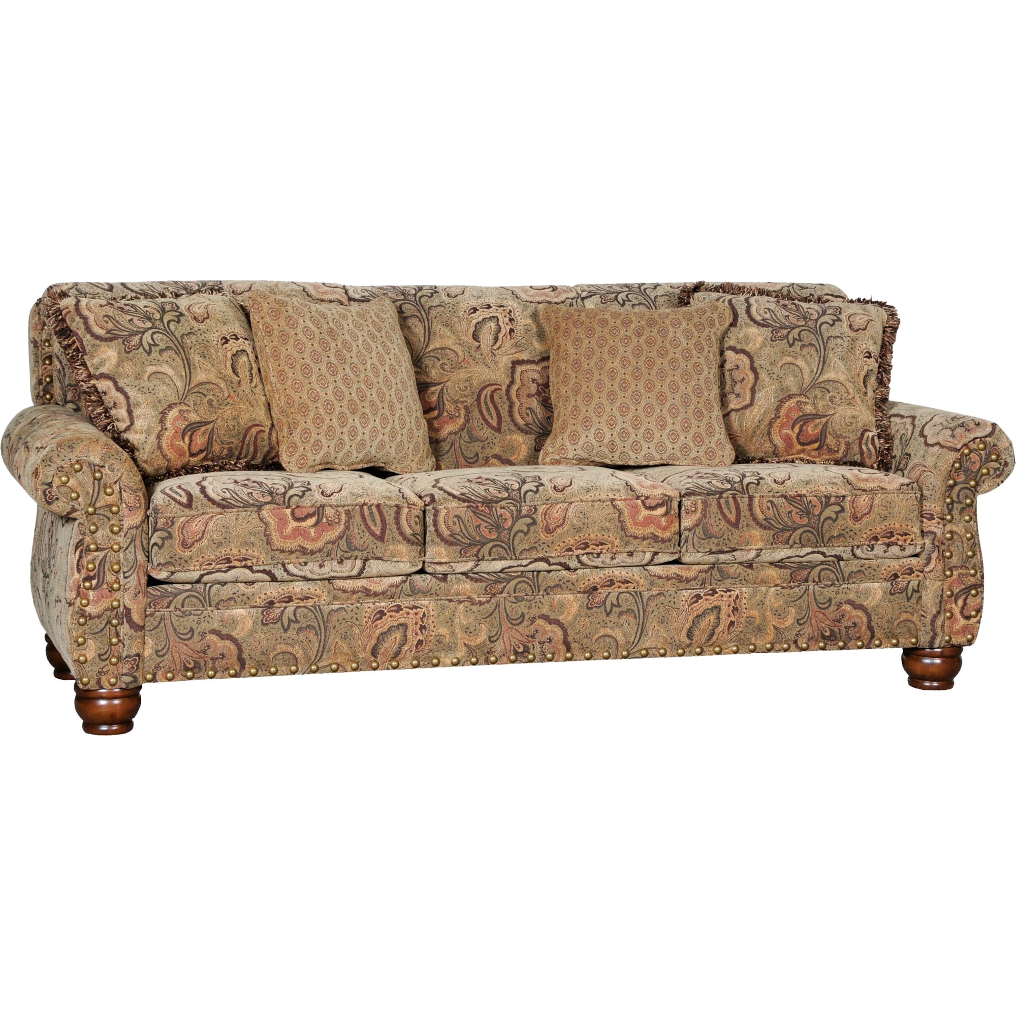 Mayo 9780 Series 9780F10 Traditional Stationary Sofa with Exposed Wood ...