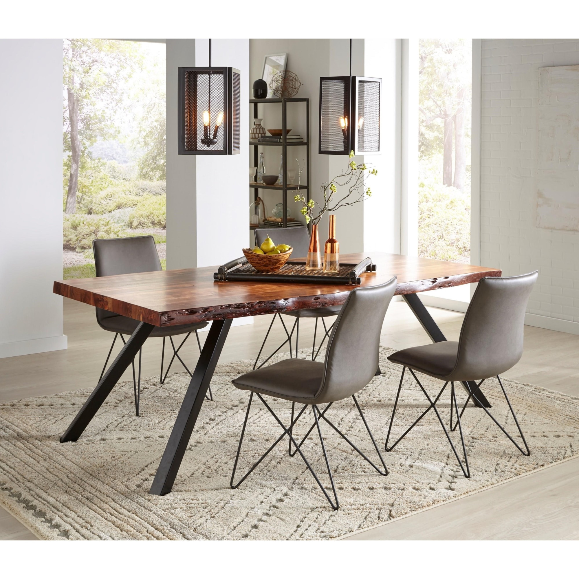 Modus International Reese 3A69615 Rectangular Live Edge Dining Table ...