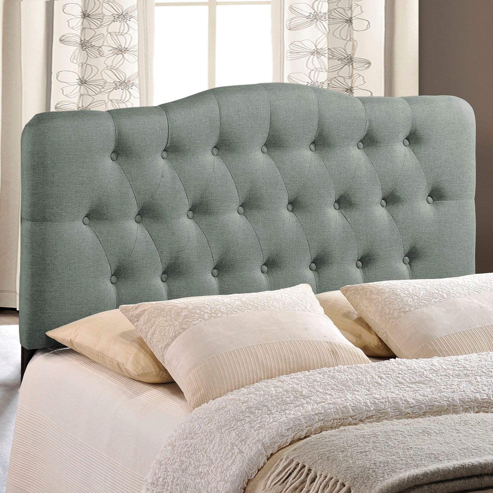 Modway Annabel MOD 5154 GRY Queen Upholstered Fabric Headboard Value City Furniture Bed Headboards