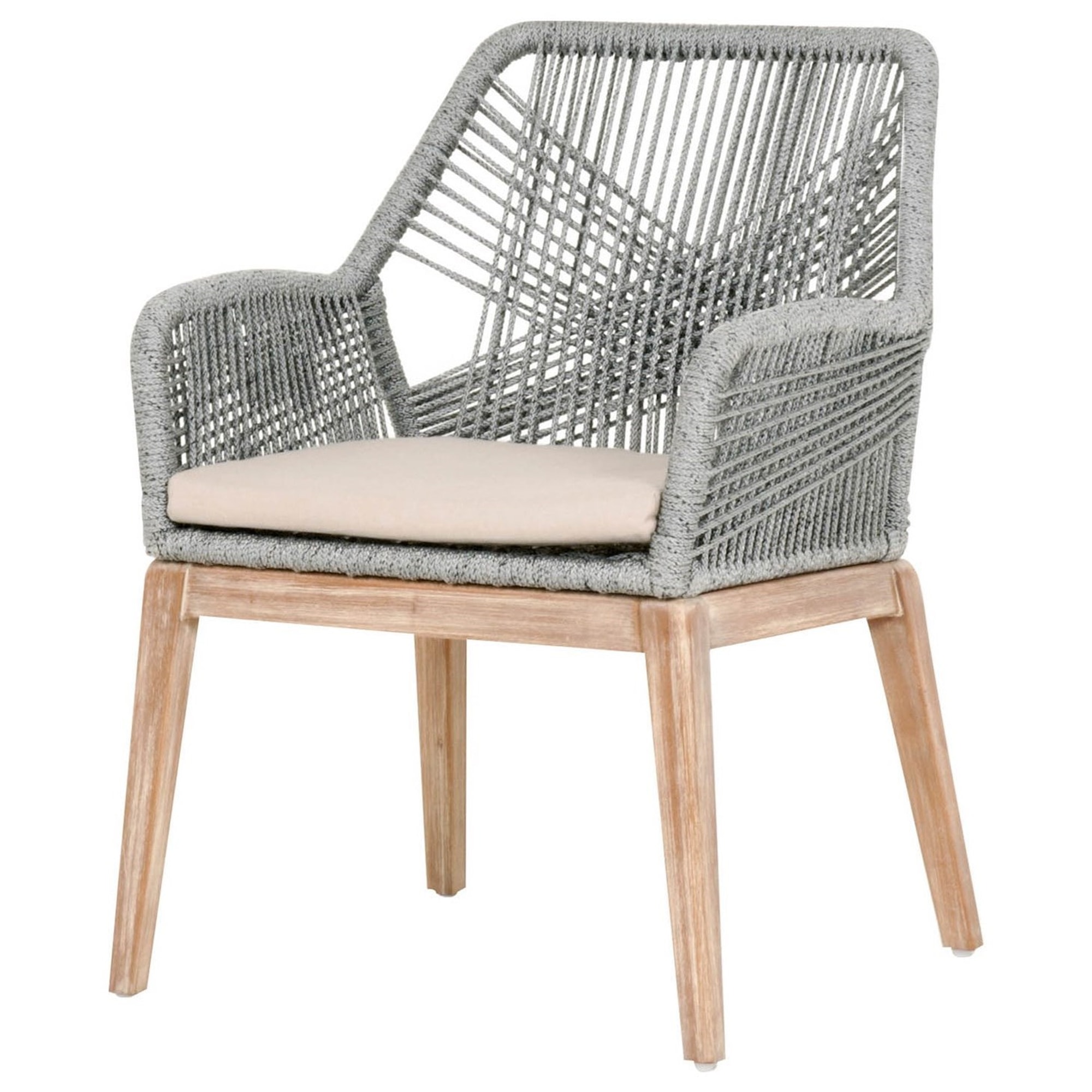 Essentials for Living Woven 6809KD.PLA/LGRY Loom Rope Weave Arm Chair ...